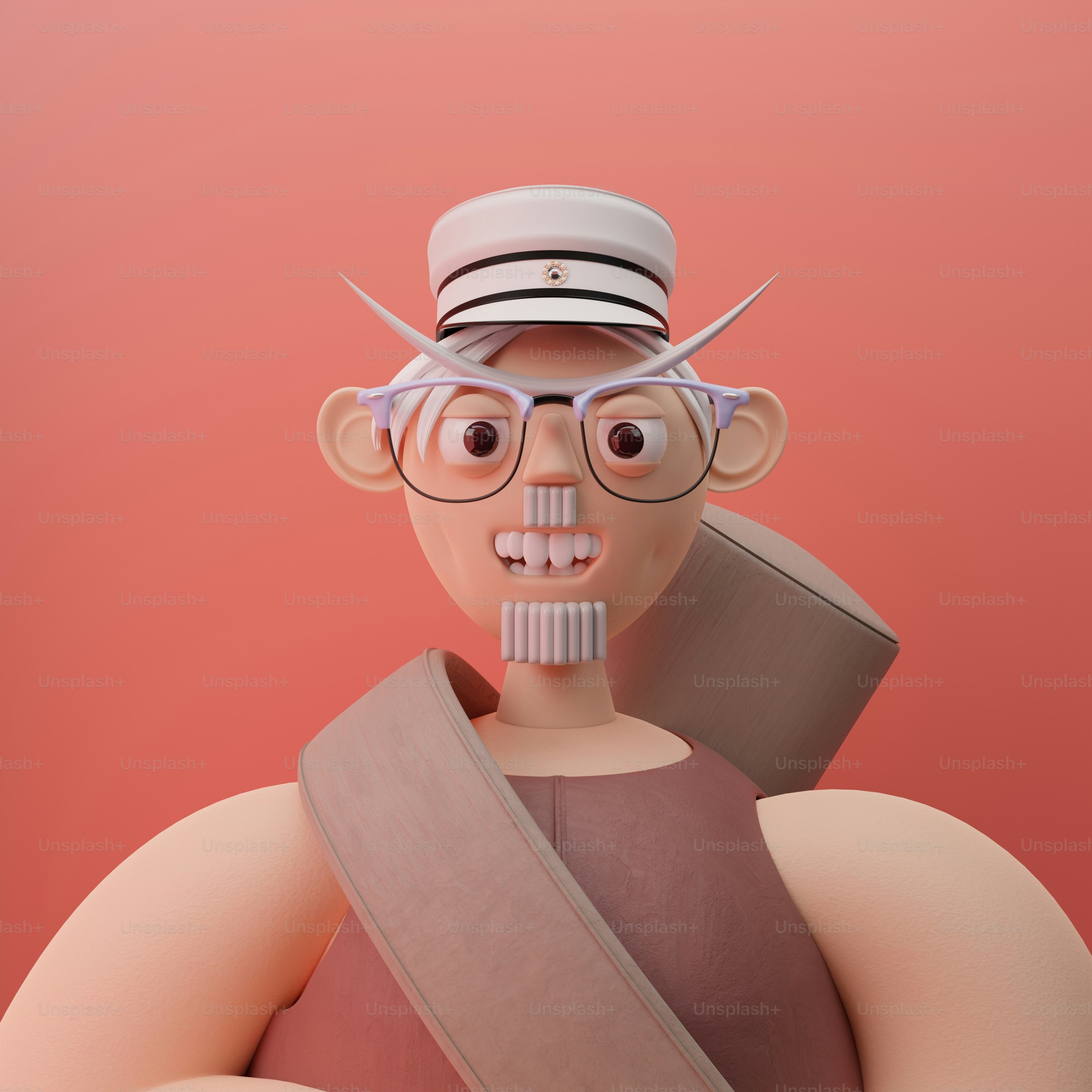 Un personaje de dibujos animados con gafas y sombrero foto – Imagen de ...