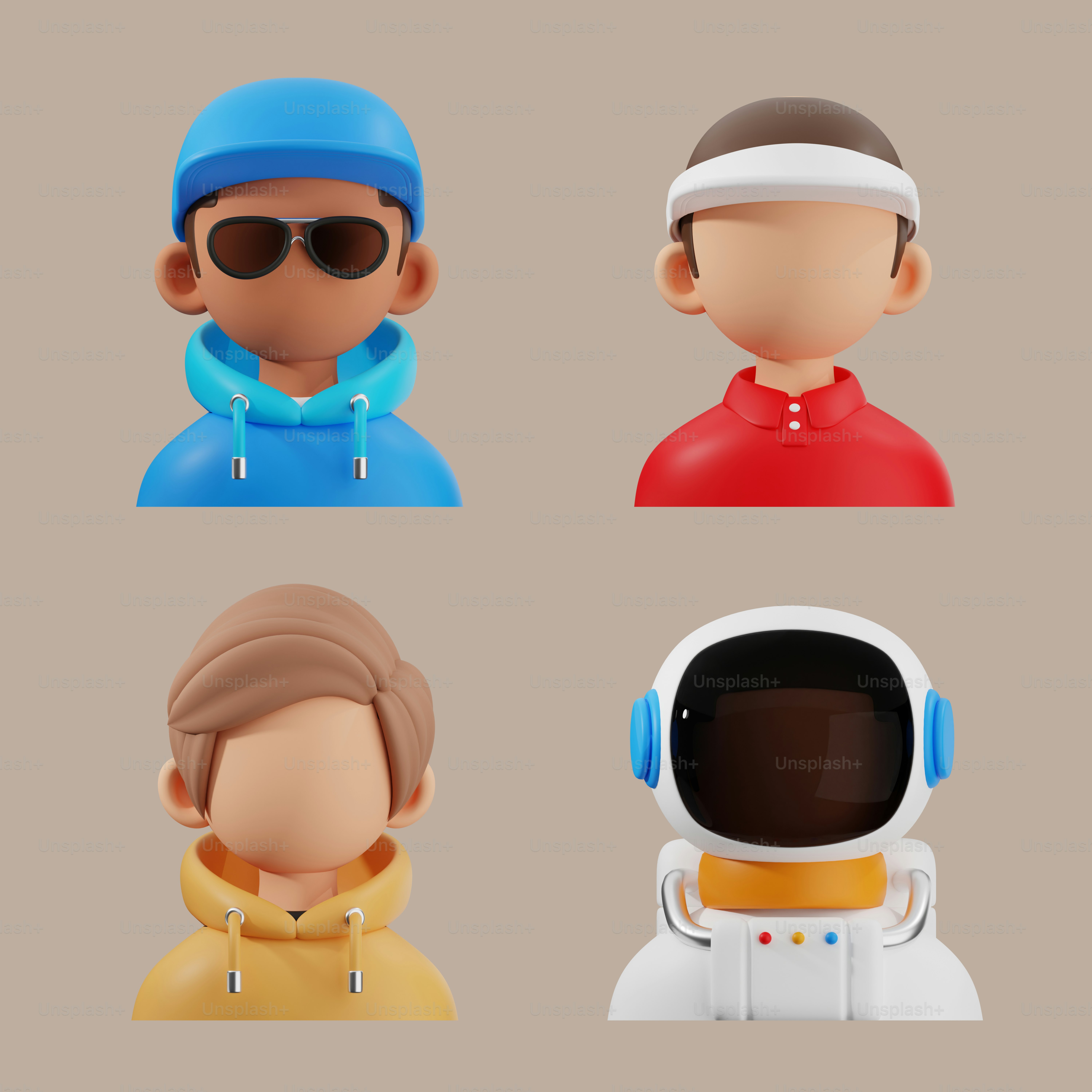 A set of four avatars of different people photo – Man Image on Unsplash