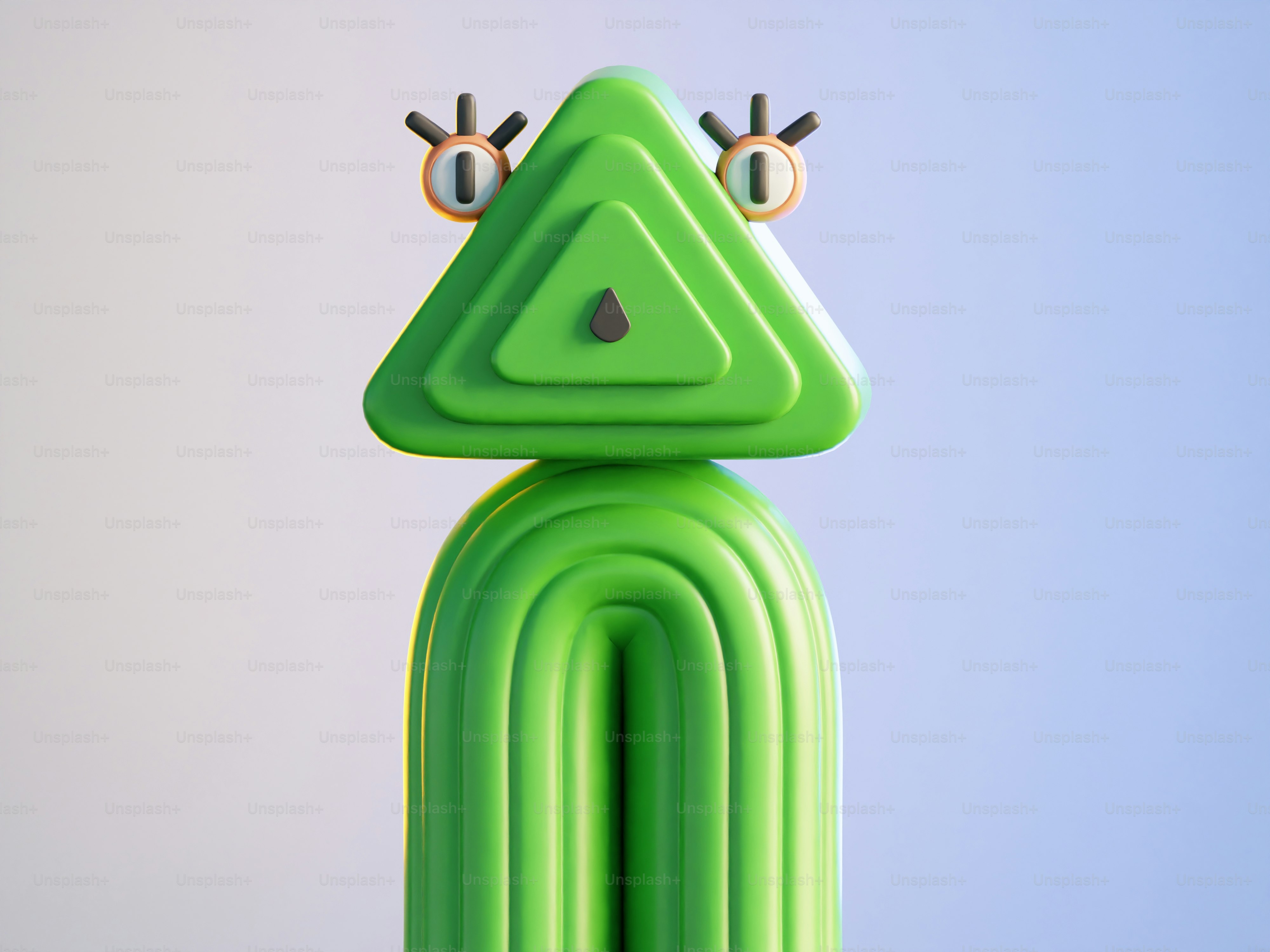 A green inflatable object with two eyes and a nose photo – Avatar Image ...