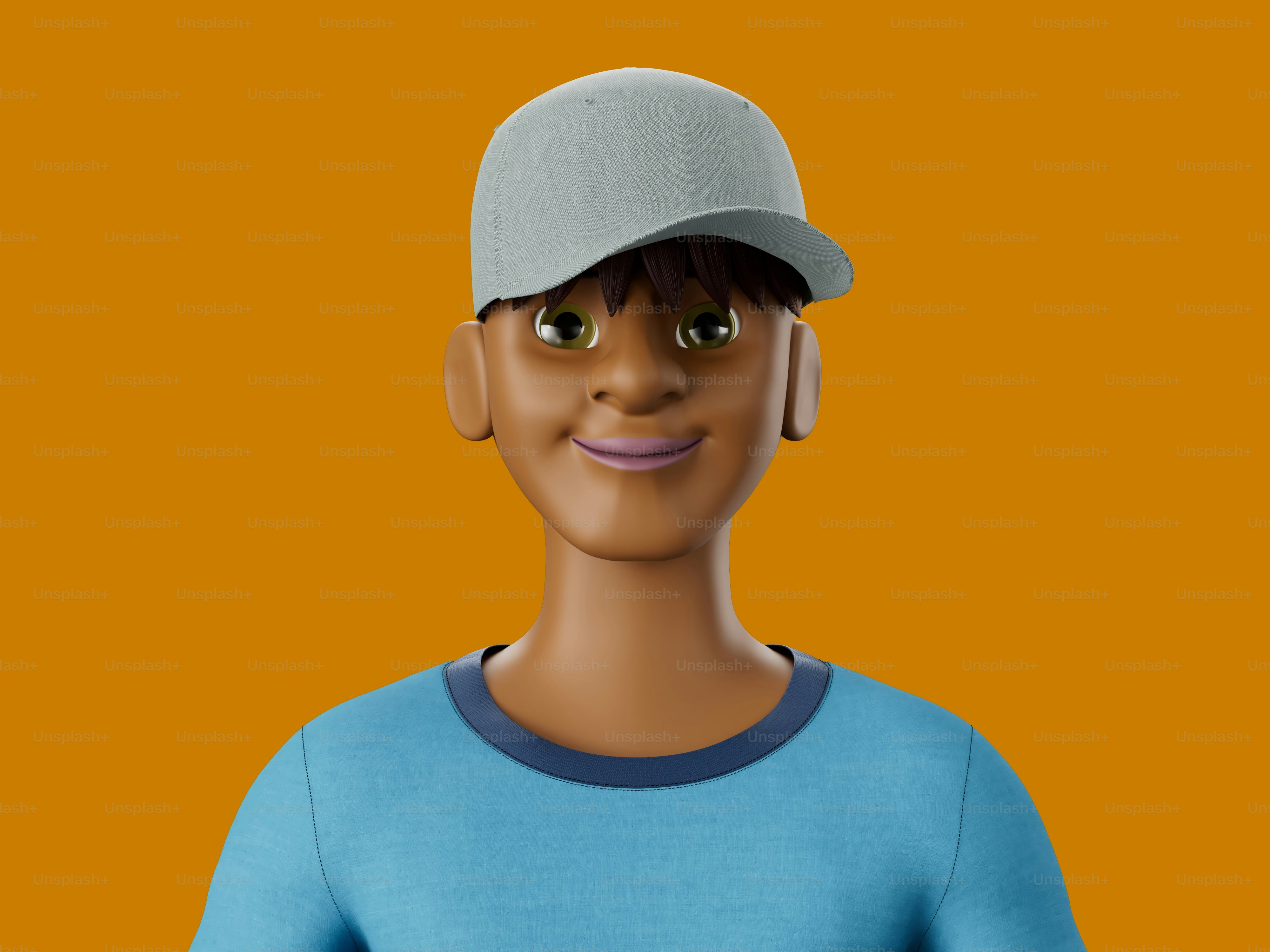 A cartoon character wearing a blue shirt and a gray hat photo – Profile ...