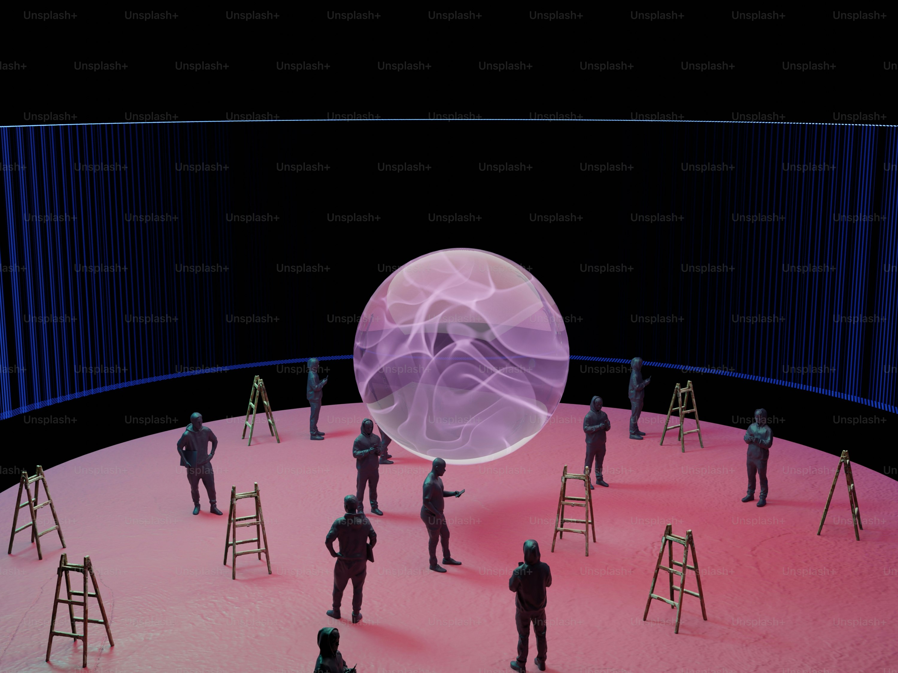 Un grupo de personas de pie encima de un escenario foto – Imagen de ...