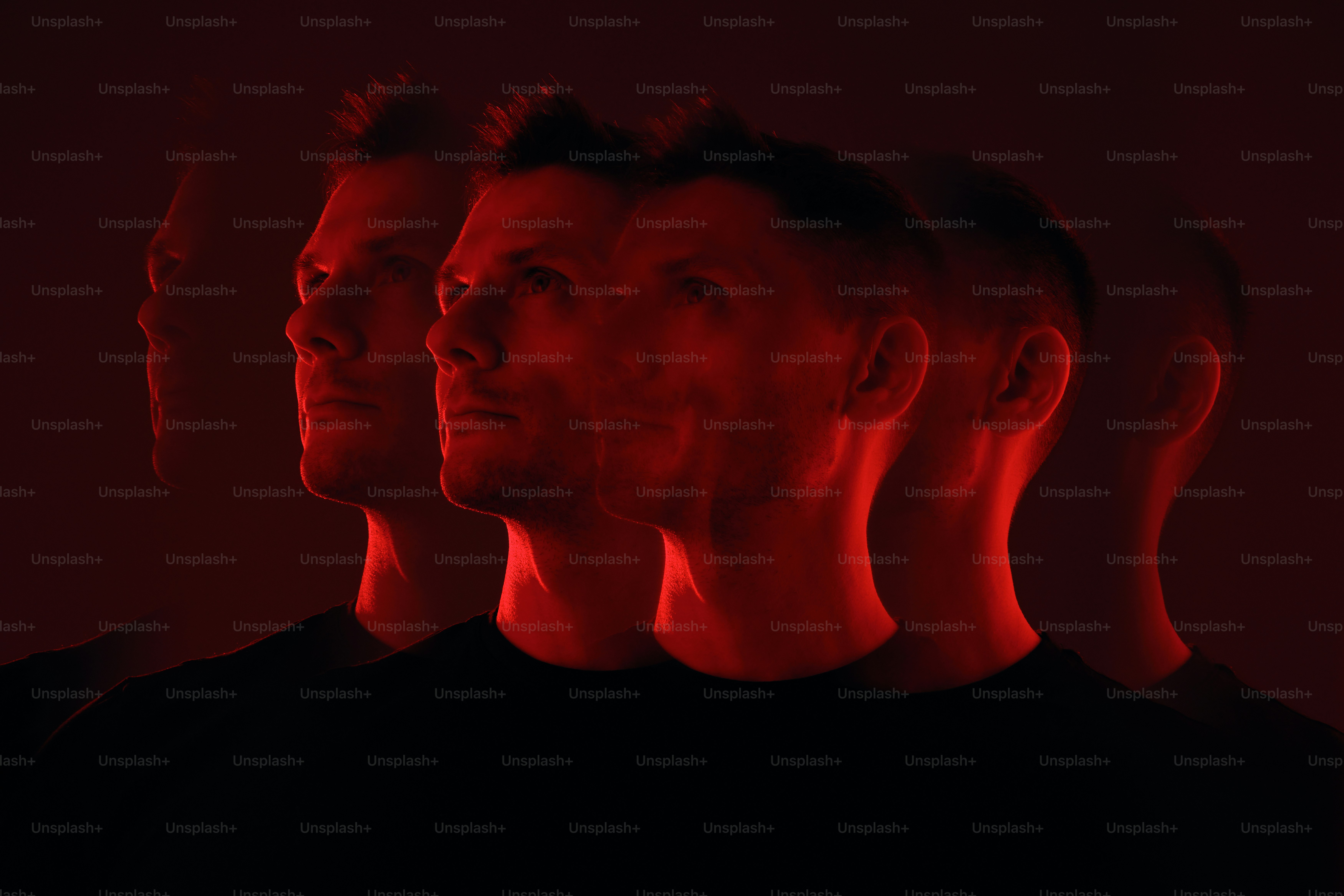 Multiple exposures create a surreal red portrait. photo – Portrait ...