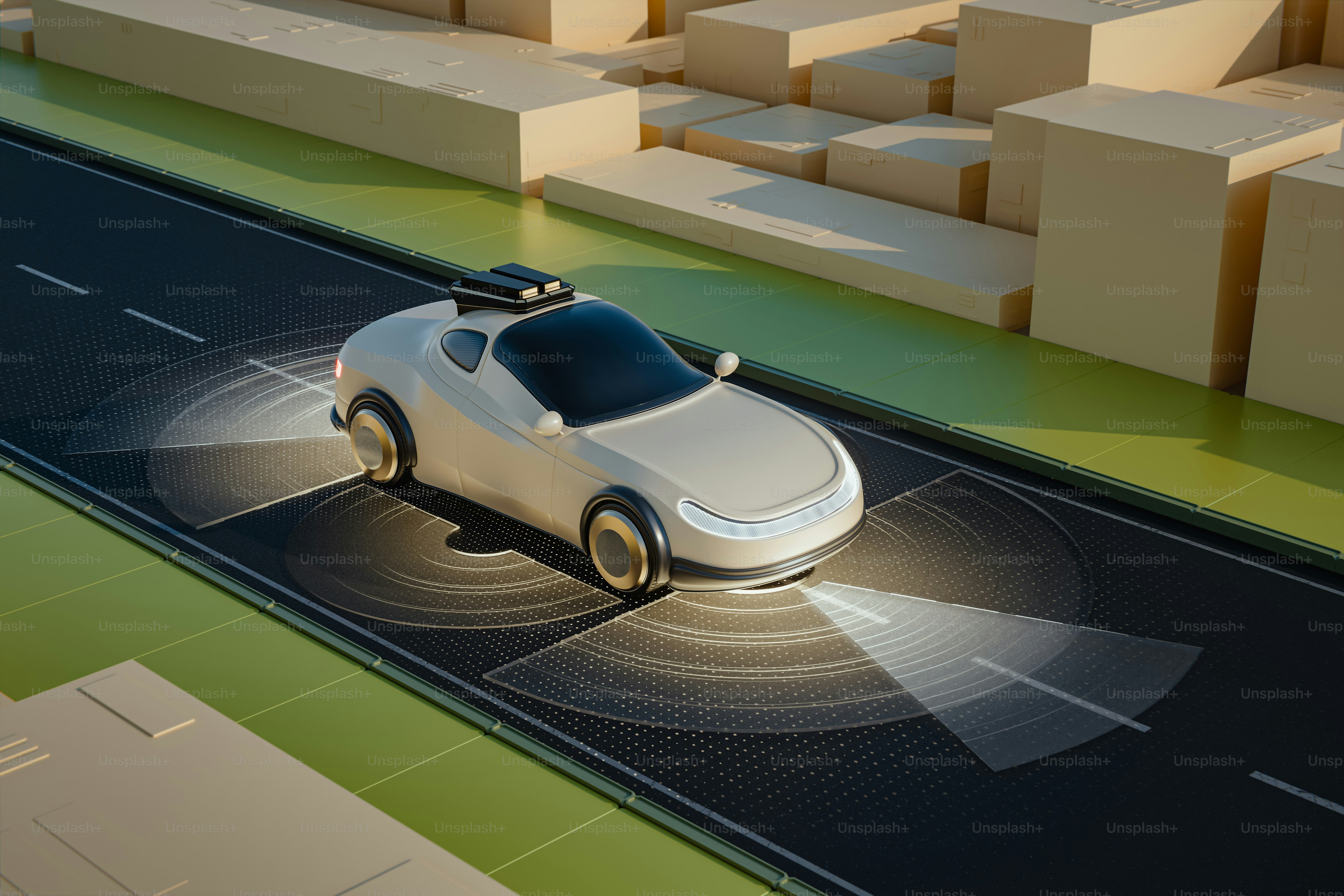 Autonomous car navigates a city street. photo – Wallpaper Image on Unsplash