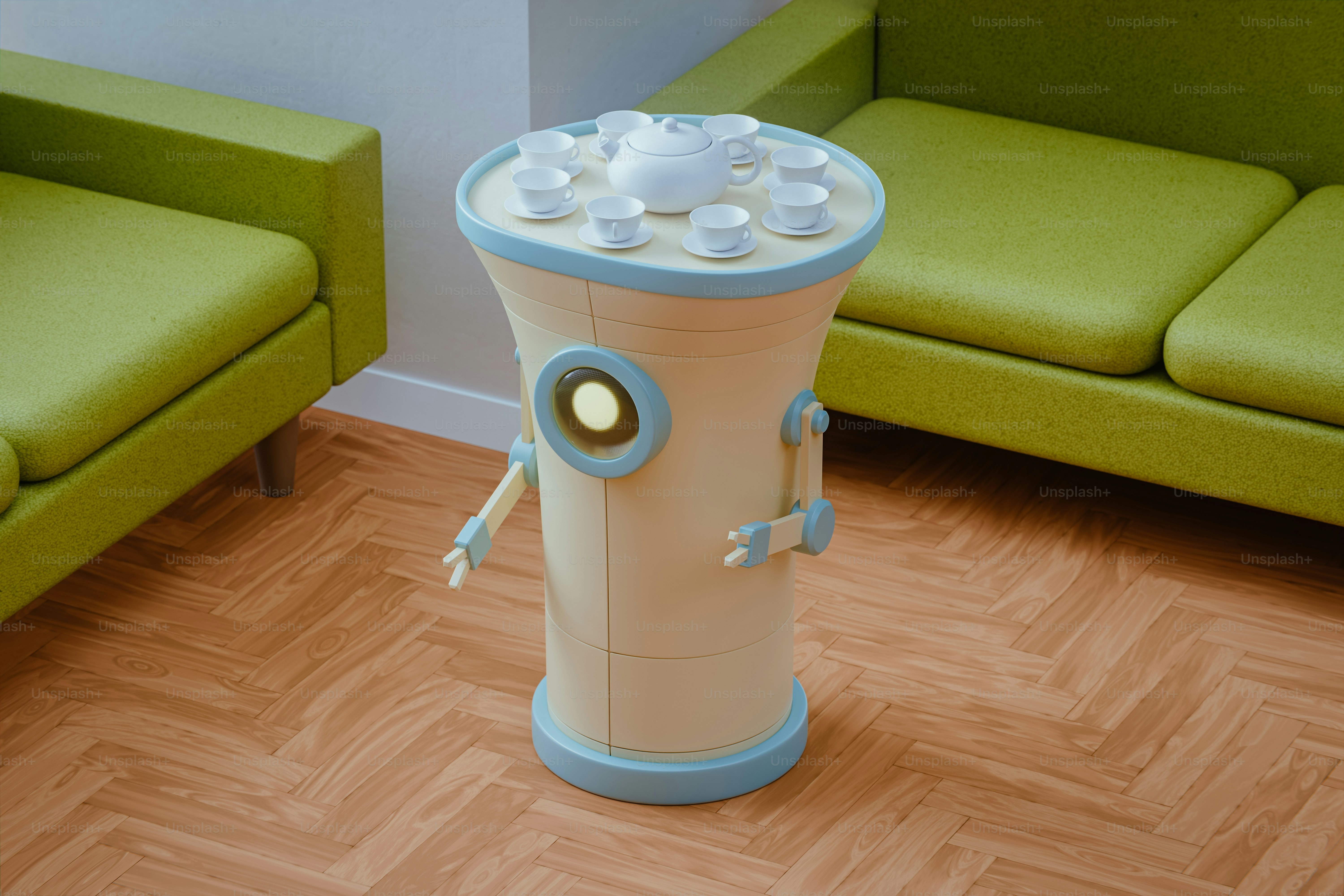 A robot table serves tea and snacks. photo – Wallpaper Image on Unsplash