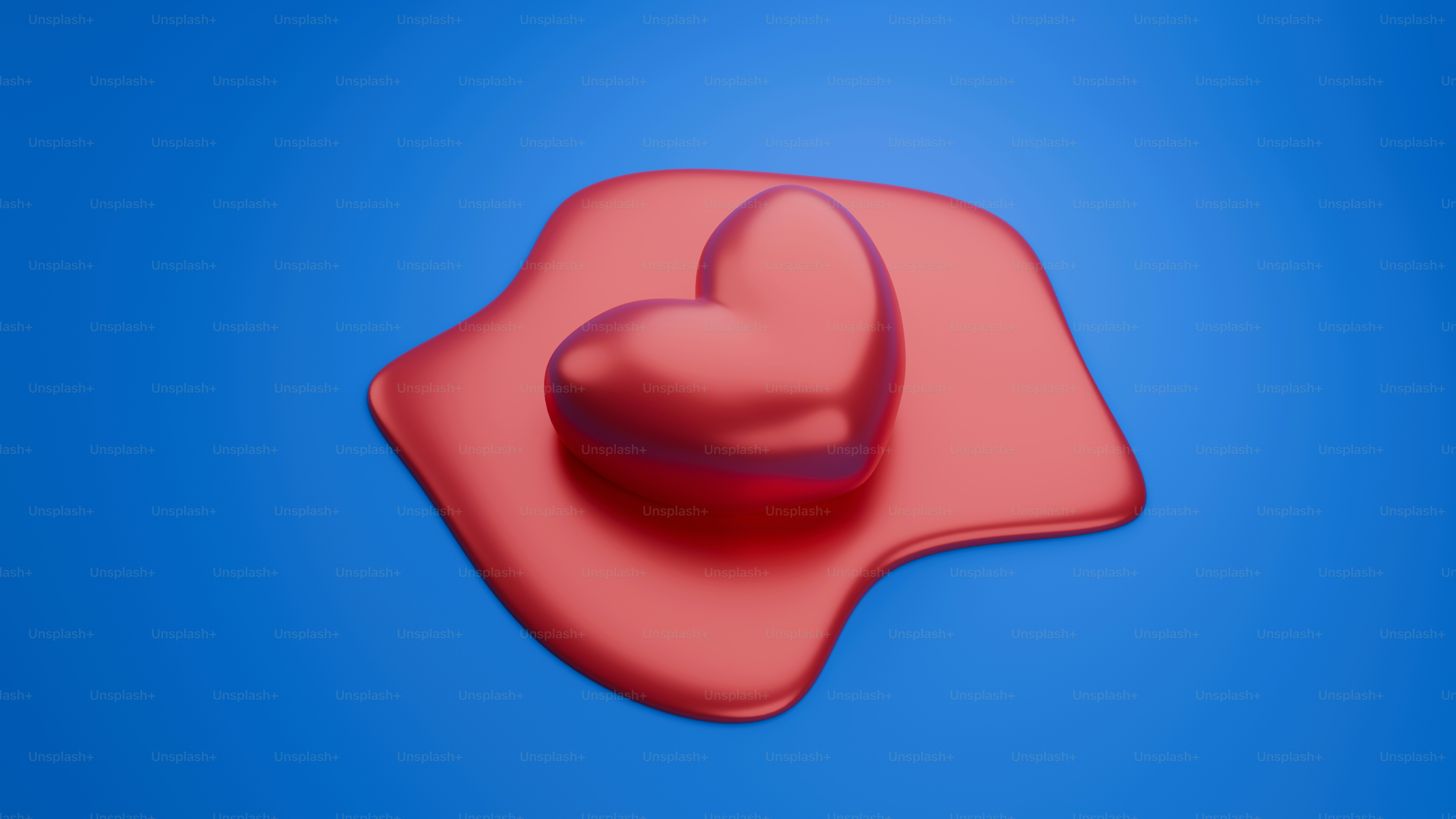 A red heart is melting into a puddle. photo – 3d render Image on Unsplash