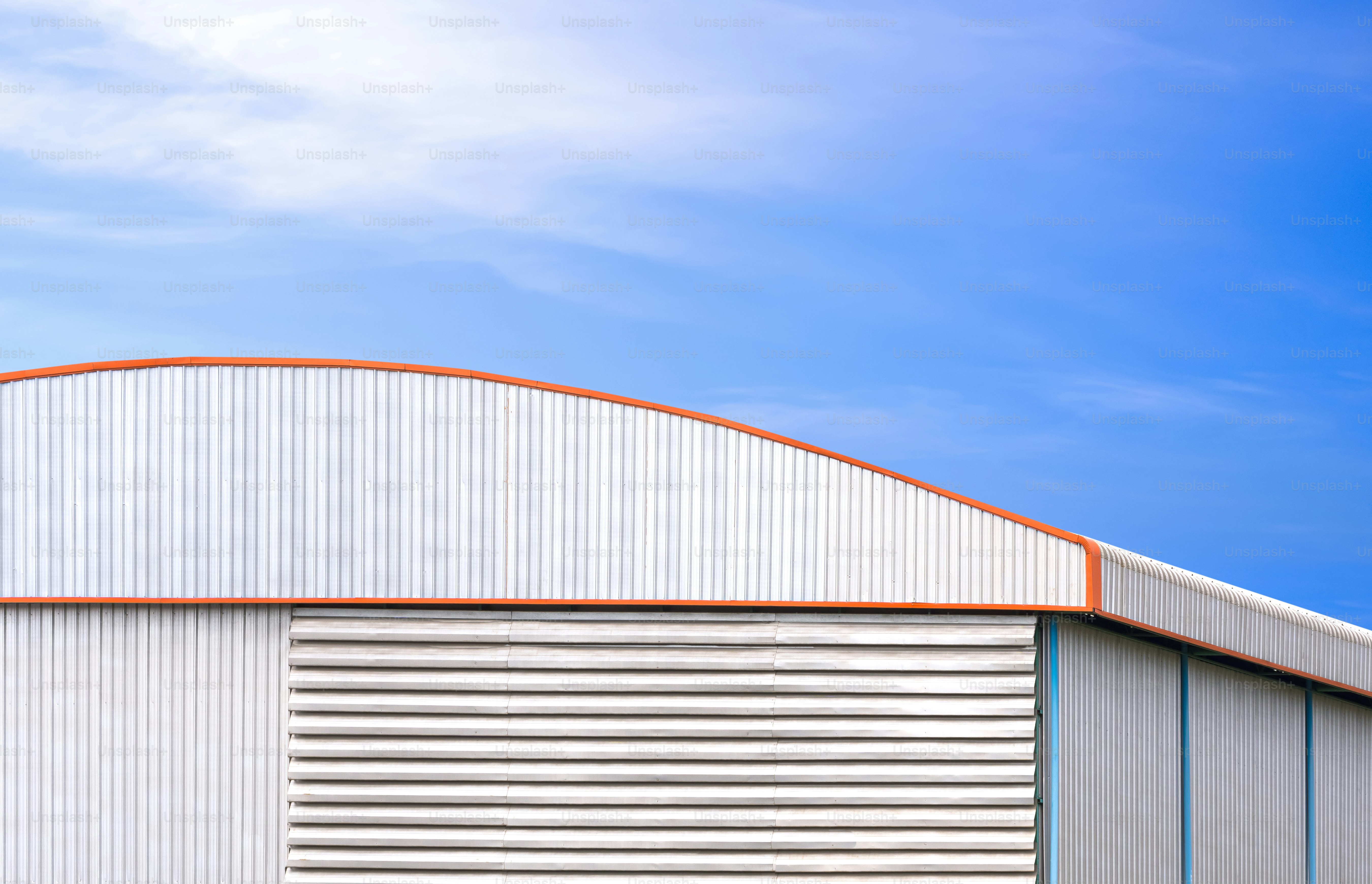 Large industrial warehouse with dome roof and louver ventilation on ...