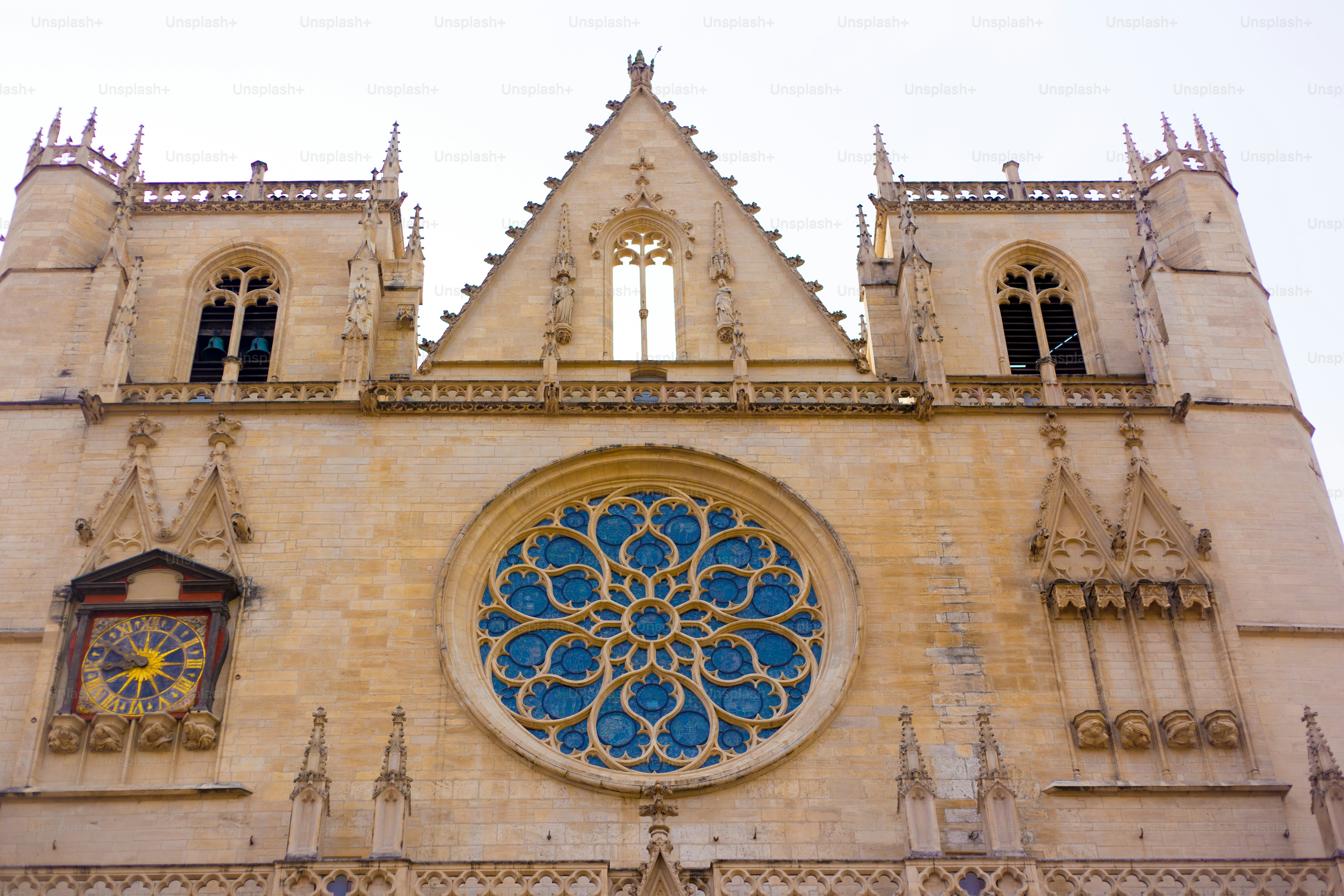 Lyon, France: Saint-Jean Cathedral (also called the Lyon Cathedral) a ...