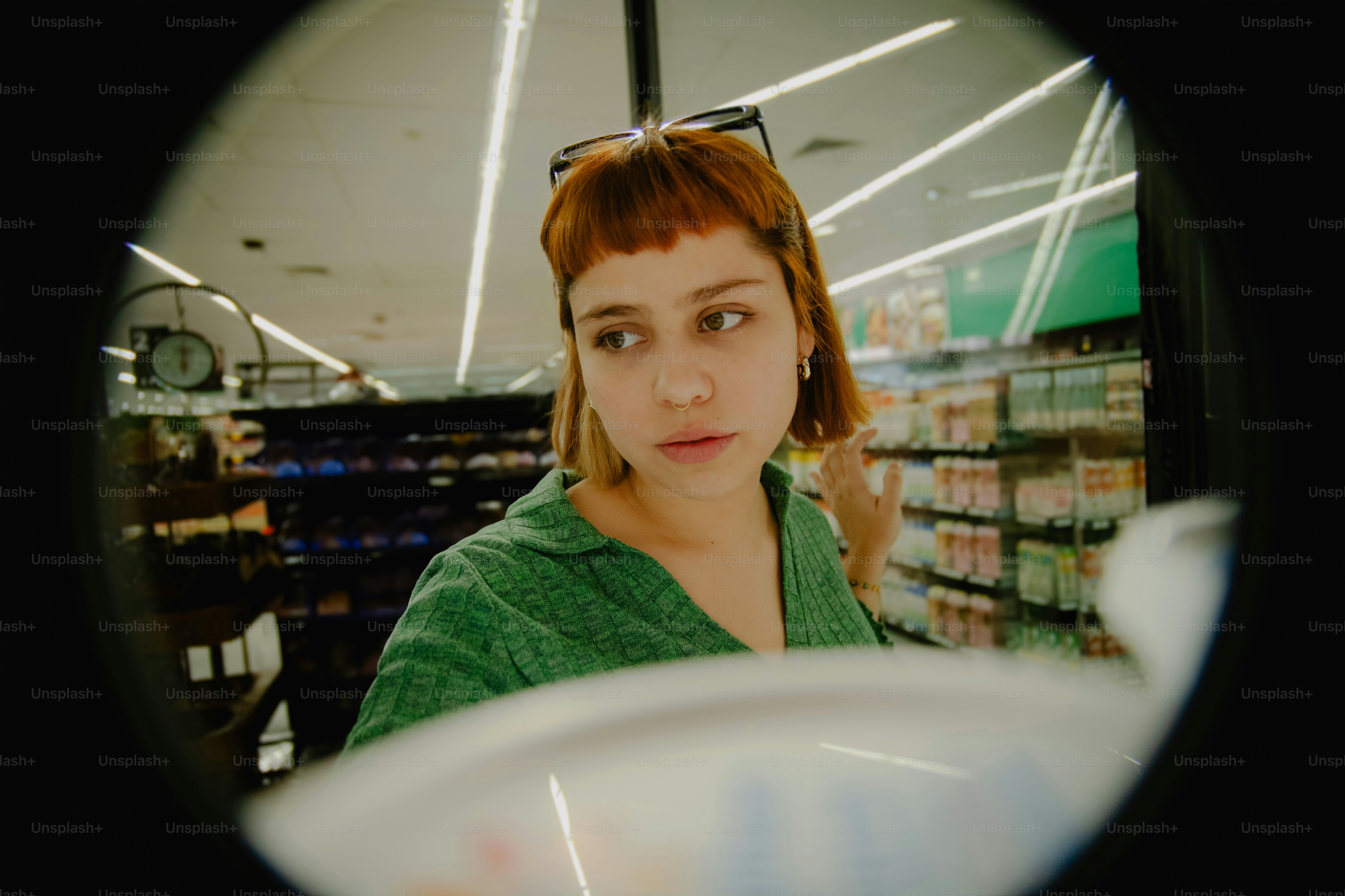 A woman shops for groceries in a supermarket. photo – Shopping Image on ...