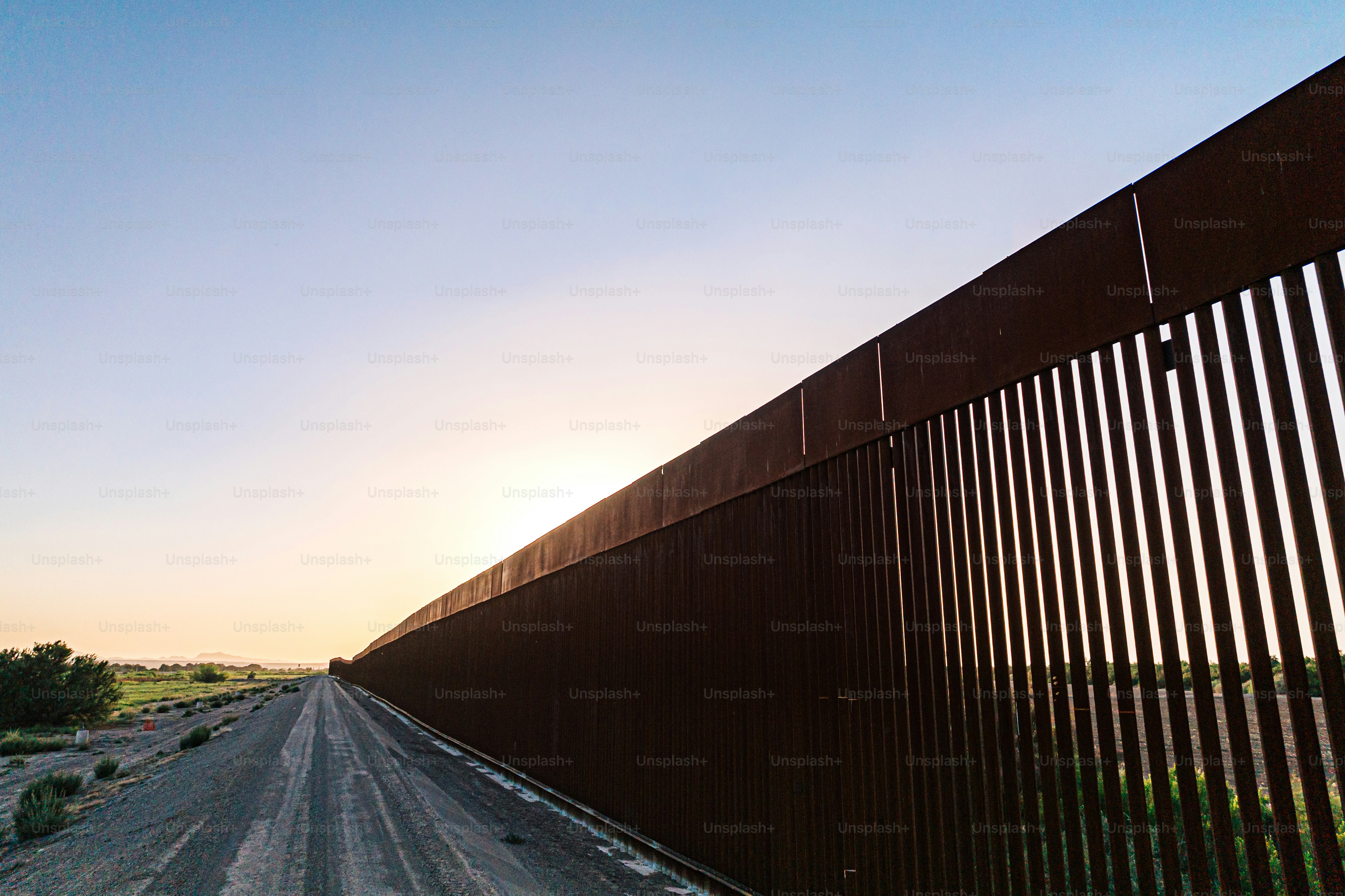 U.S. Southern Border Wall Fence separating El Paso, Texas and Ciudad ...