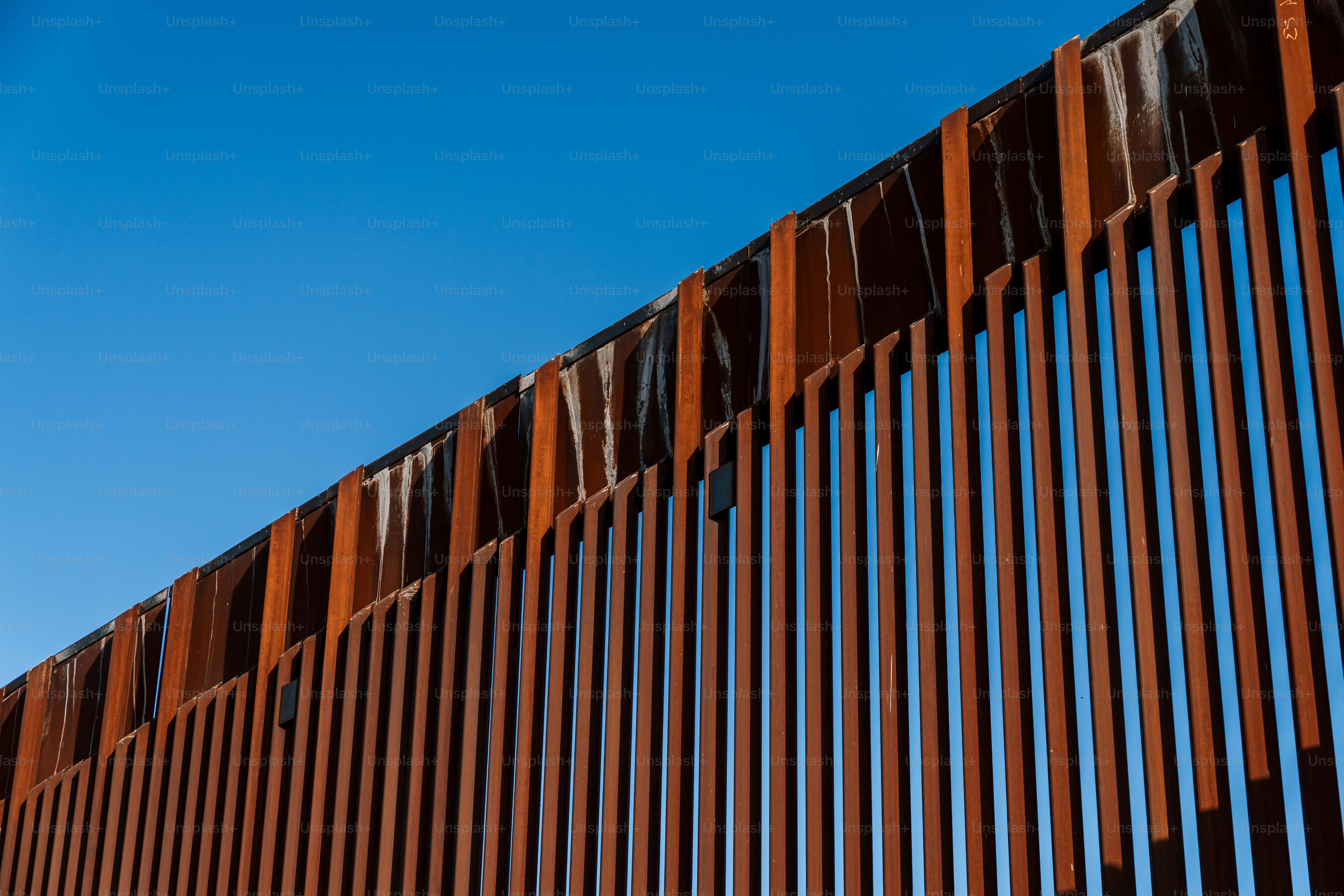 U.S. Southern Border Wall Fence separating El Paso, Texas and Ciudad ...