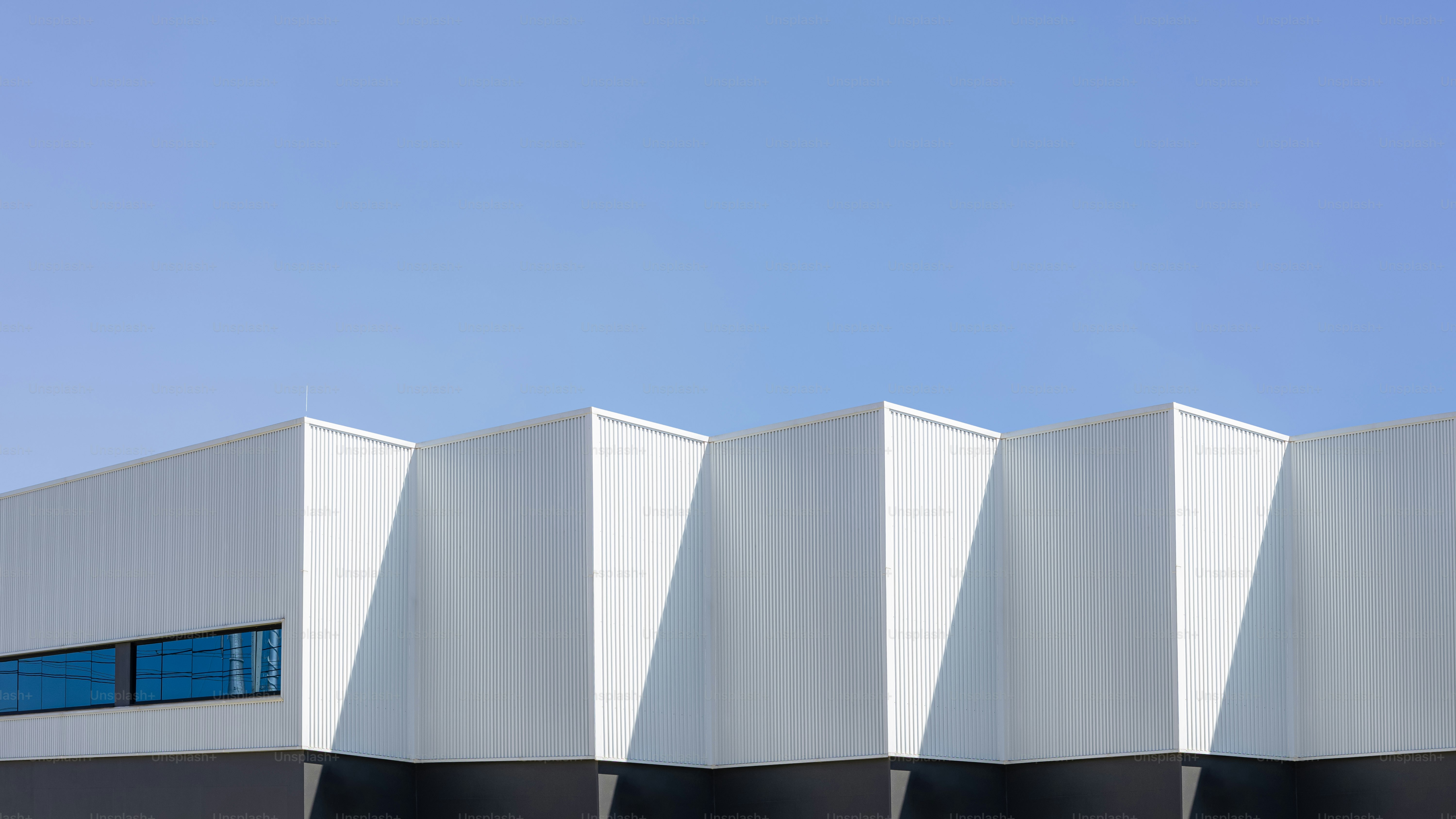 Factory industry, Warehouse Construction in Geometric Modern Design ...