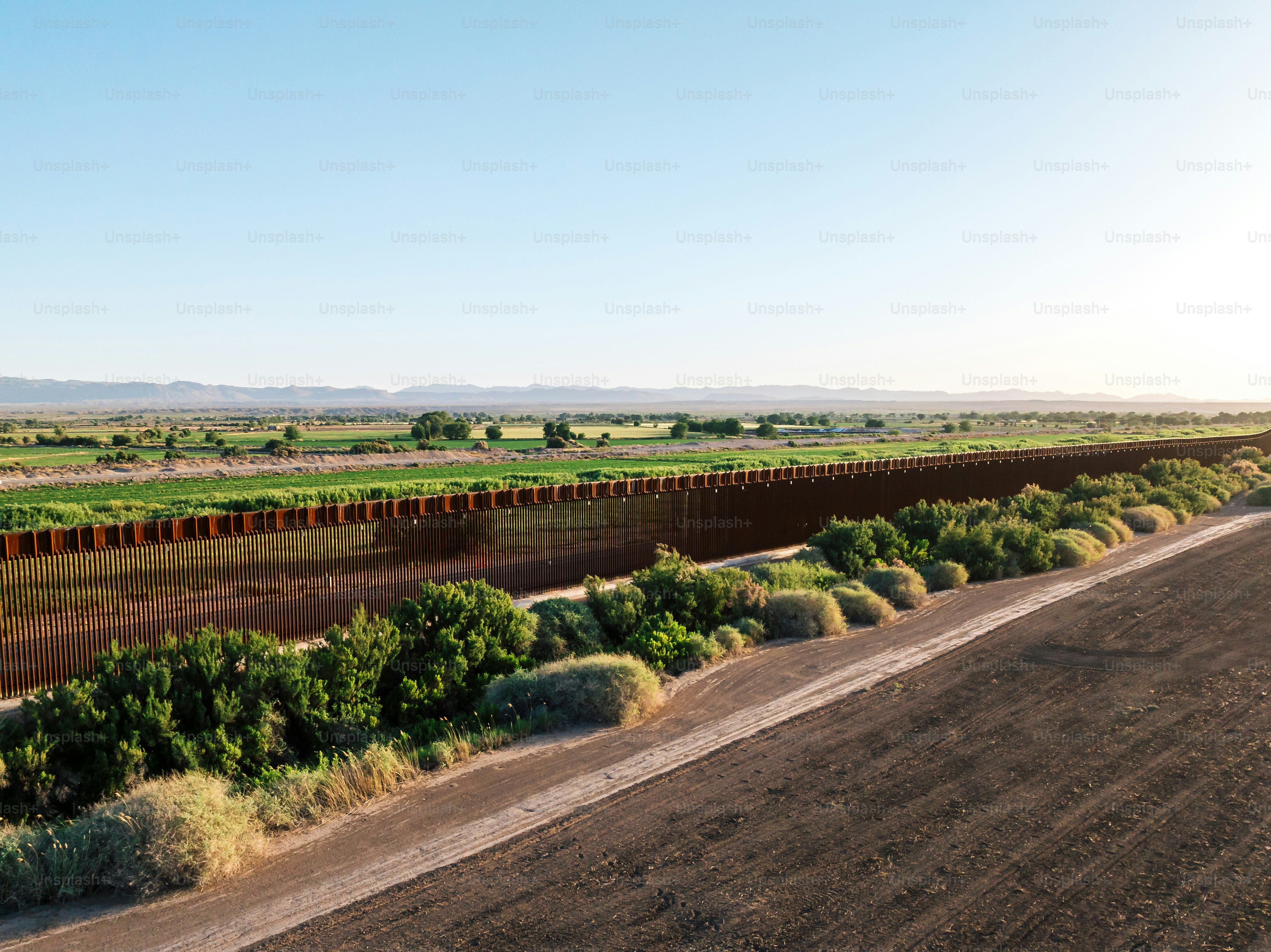 U.S. Southern Border Wall Fence separating El Paso, Texas and Ciudad ...