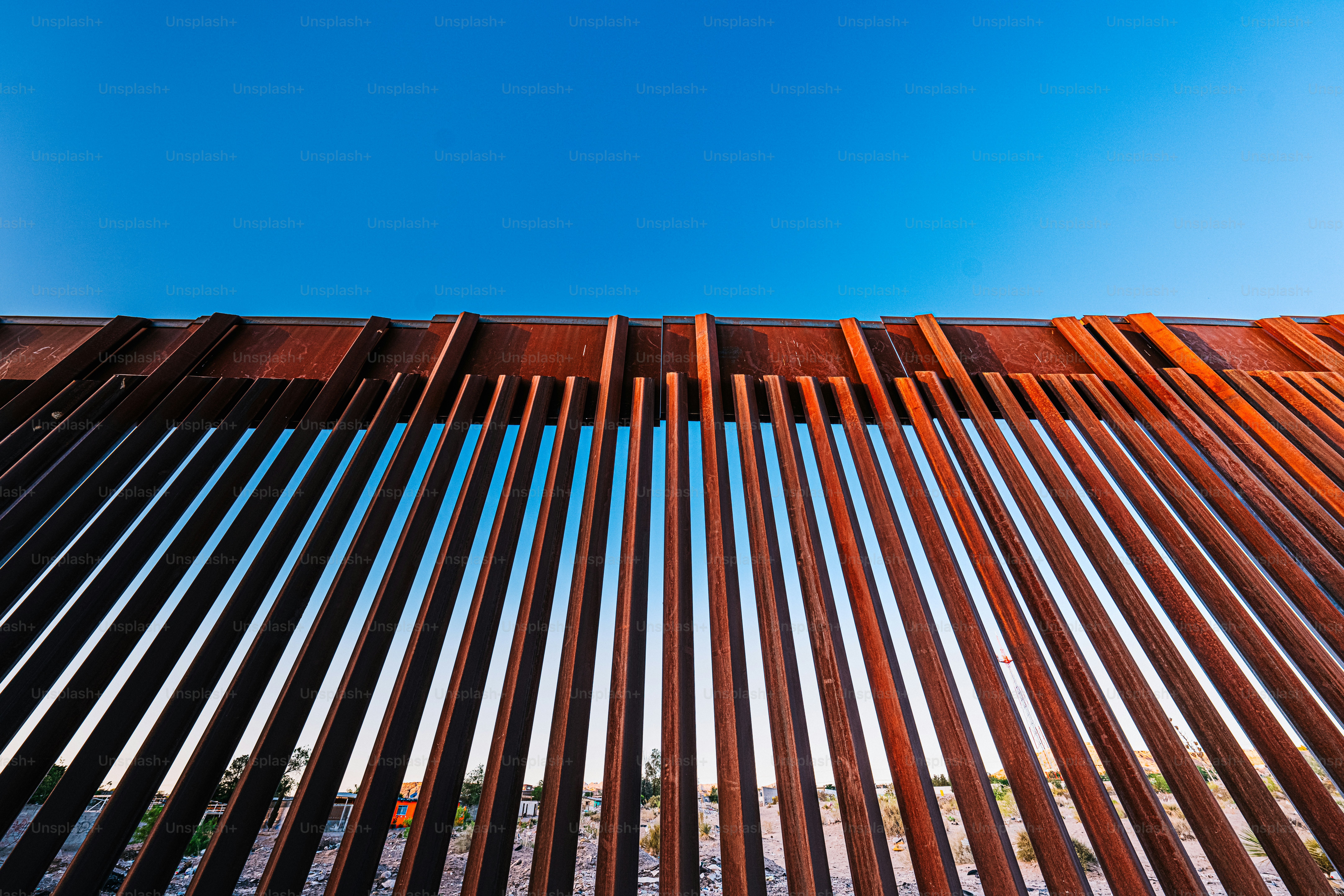 U.S. Southern Border Wall Fence, “El Muro Fronterizo,” separating El ...