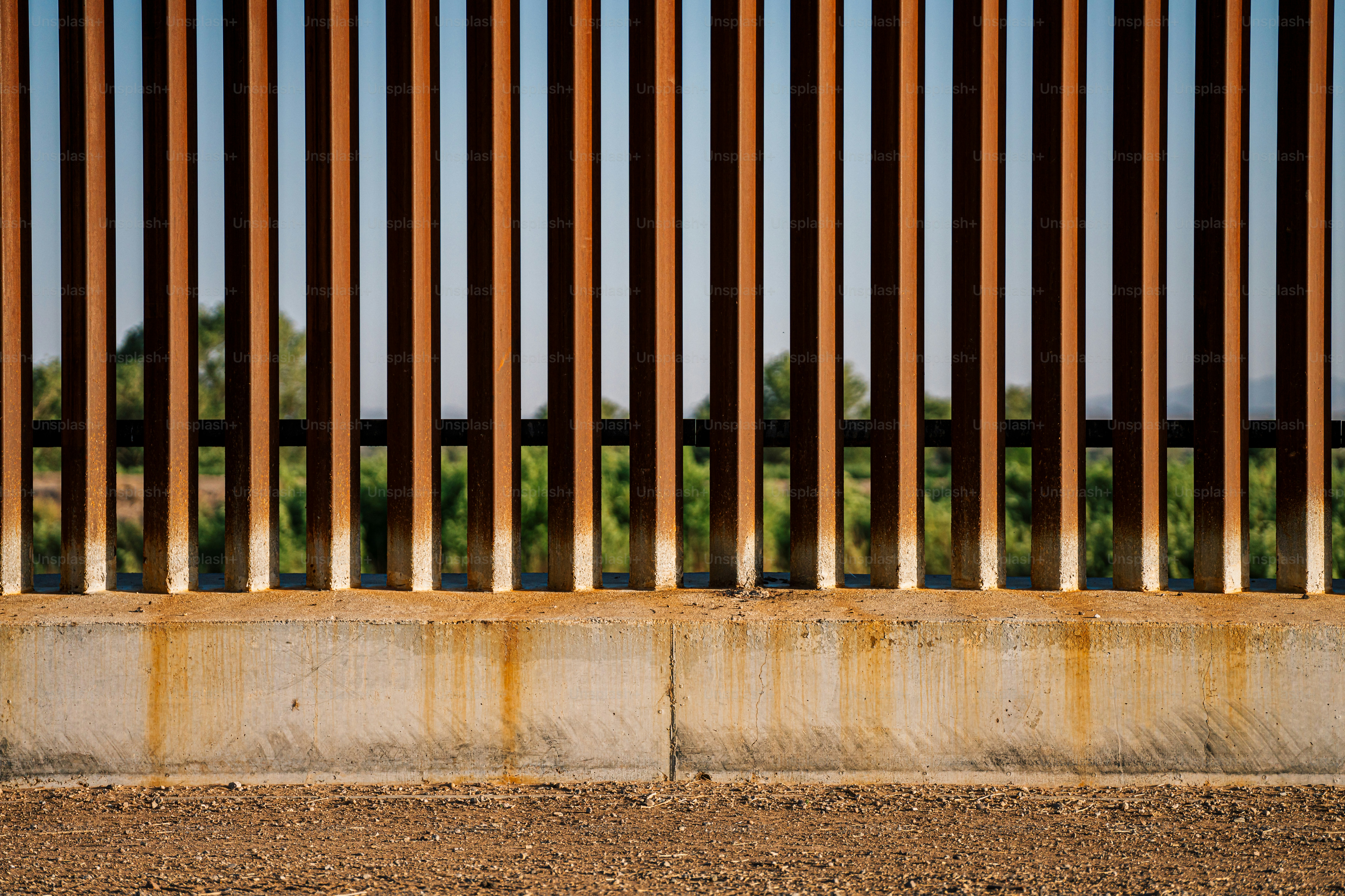 U.S. Southern Border Wall Fence separating El Paso, Texas and Ciudad ...