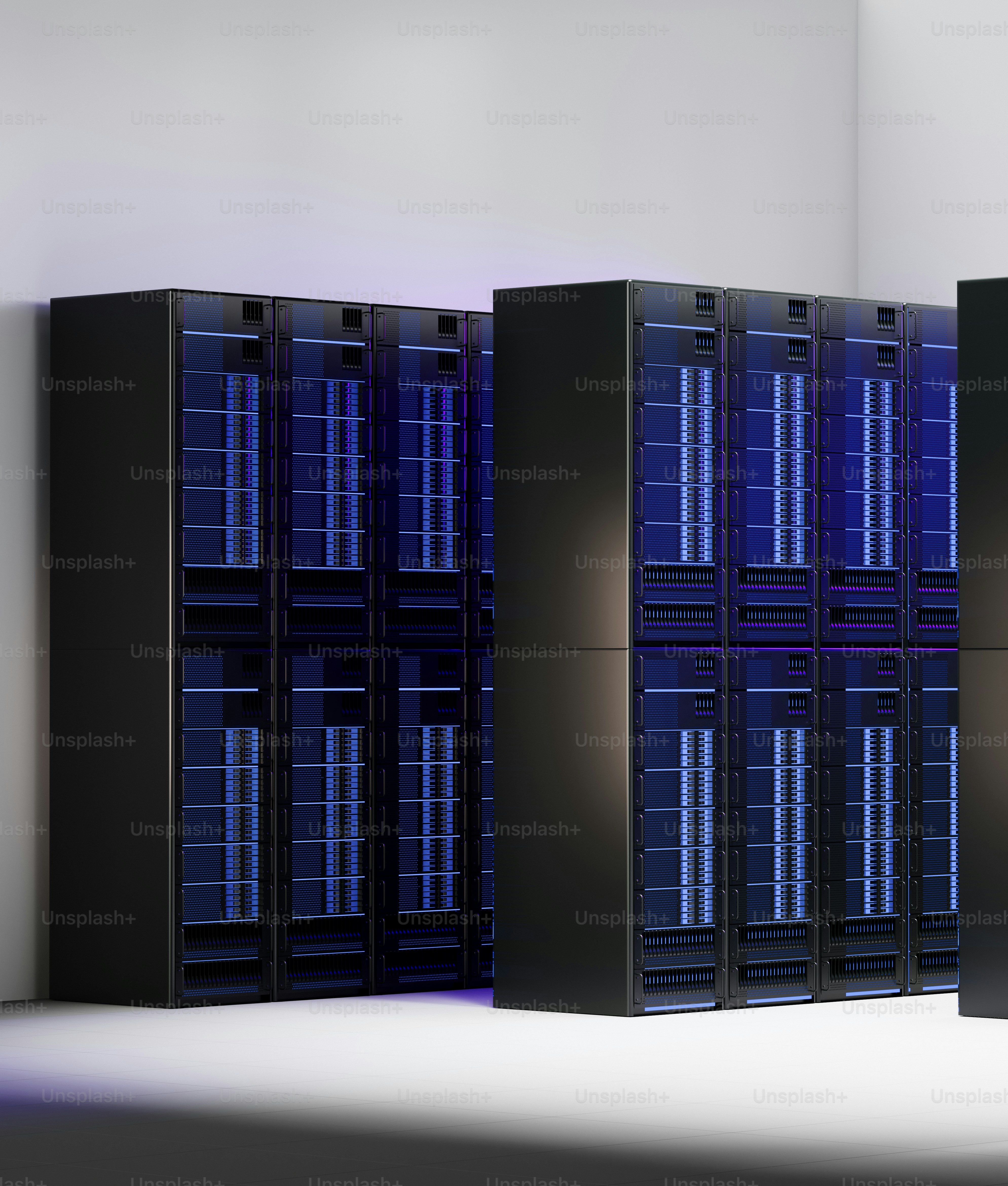 Data servers are arranged in a server room. photo – Technology Image on ...