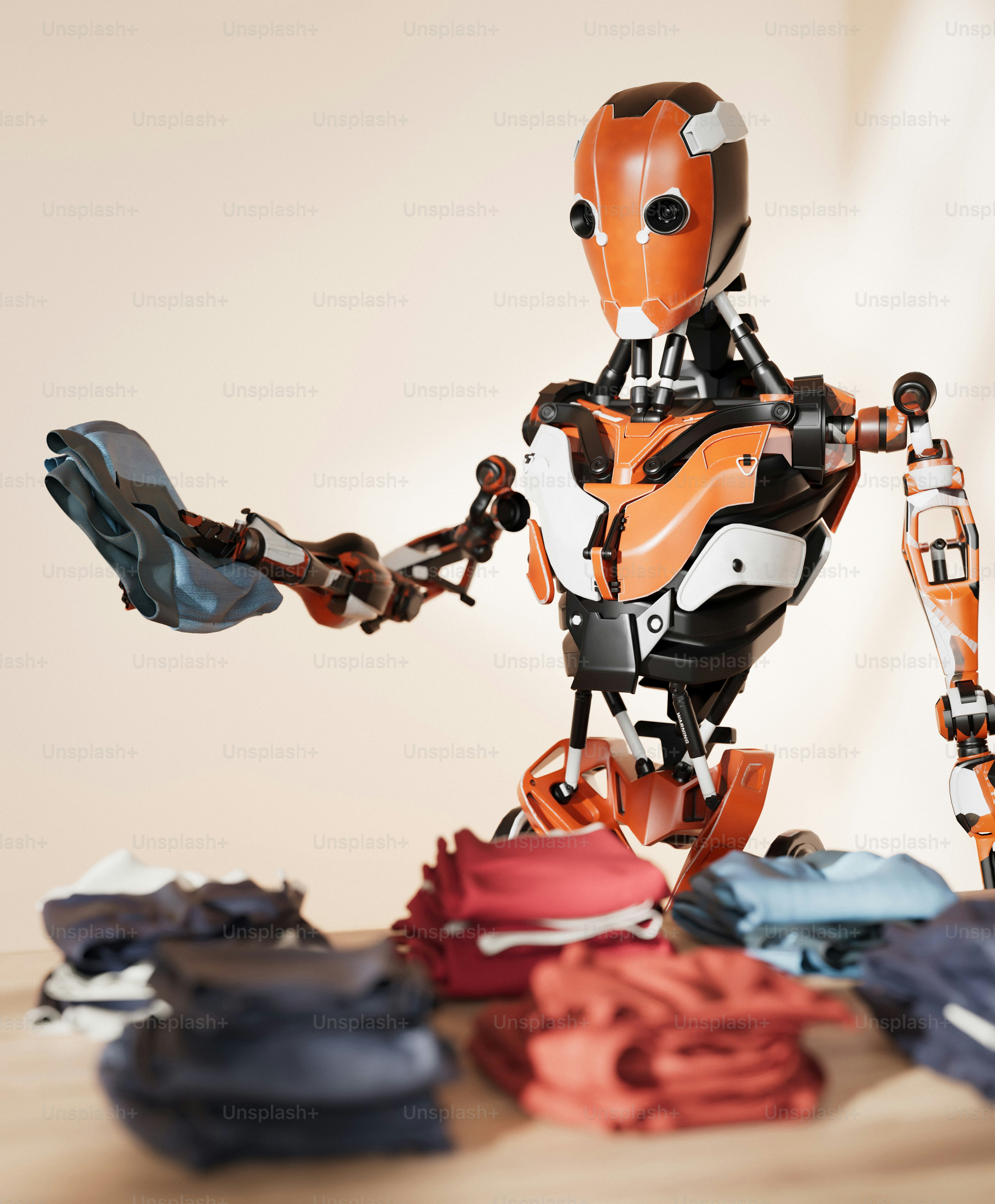 A robot is folding laundry. photo – Robot Image on Unsplash