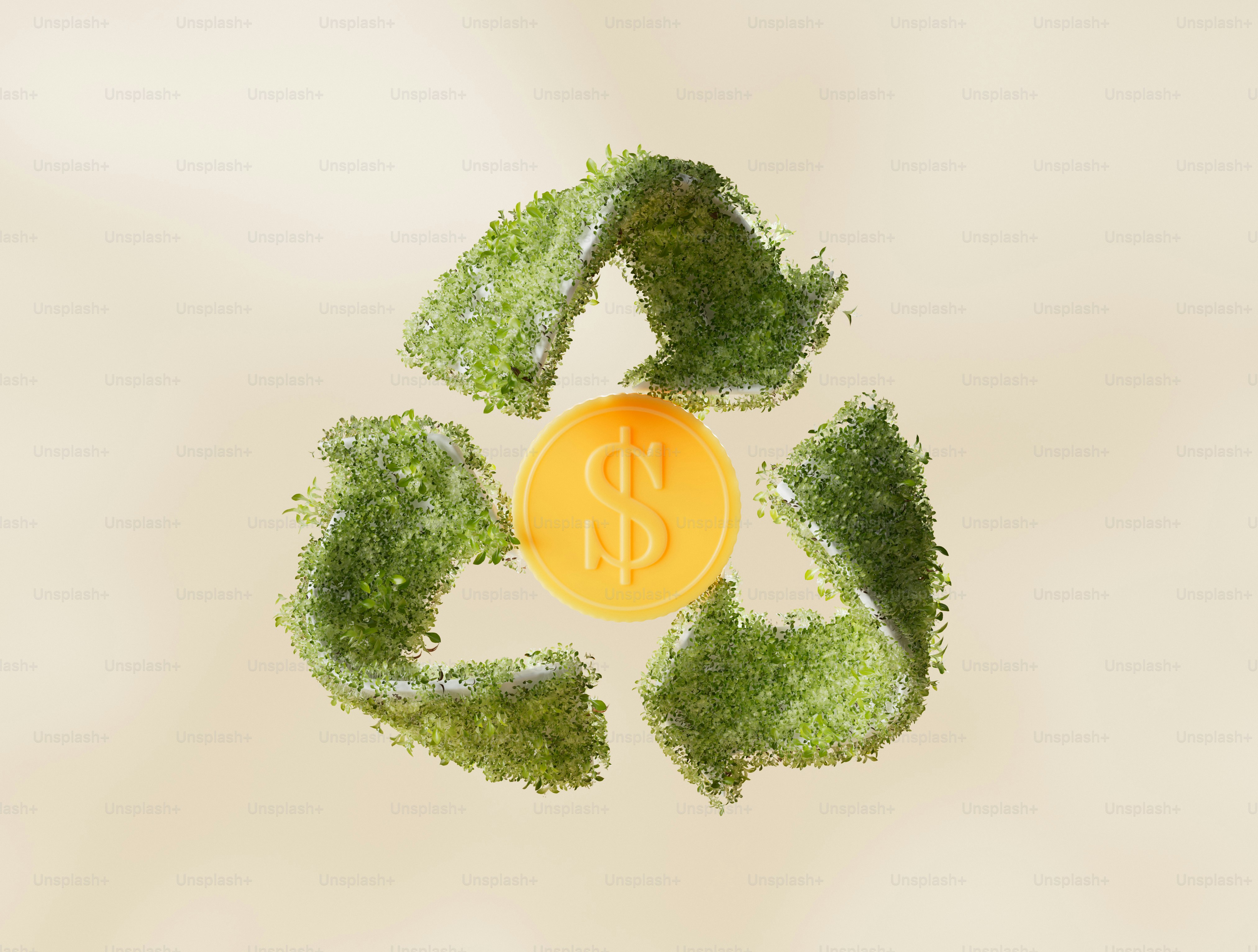 Recycling dollar signs promotes environmental and economic growth ...