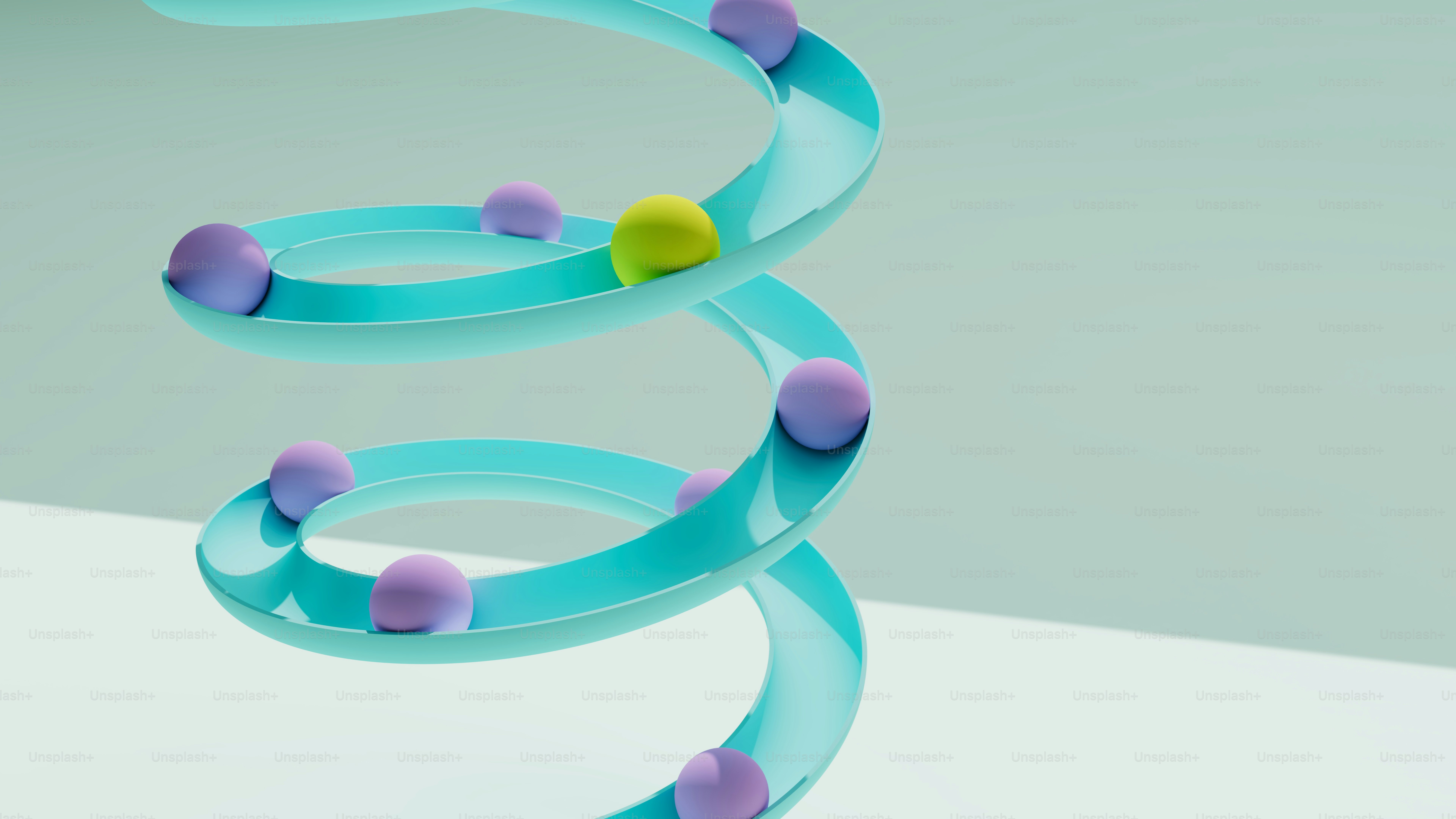 A yellow sphere rolls down a spiral slide. photo – Wallpaper Image on ...