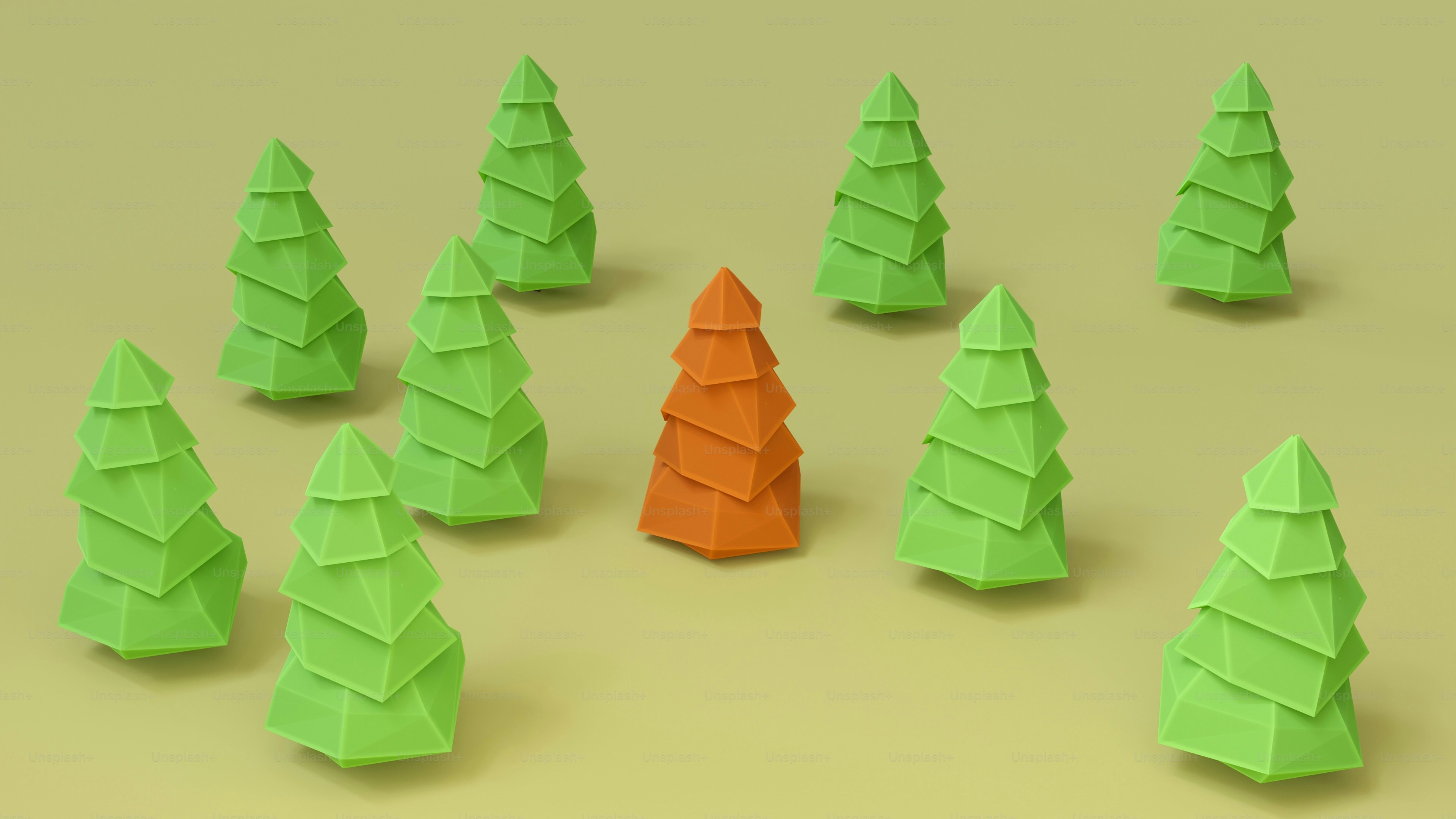 A bright orange tree stands out in the forest. photo – Trees Image on ...