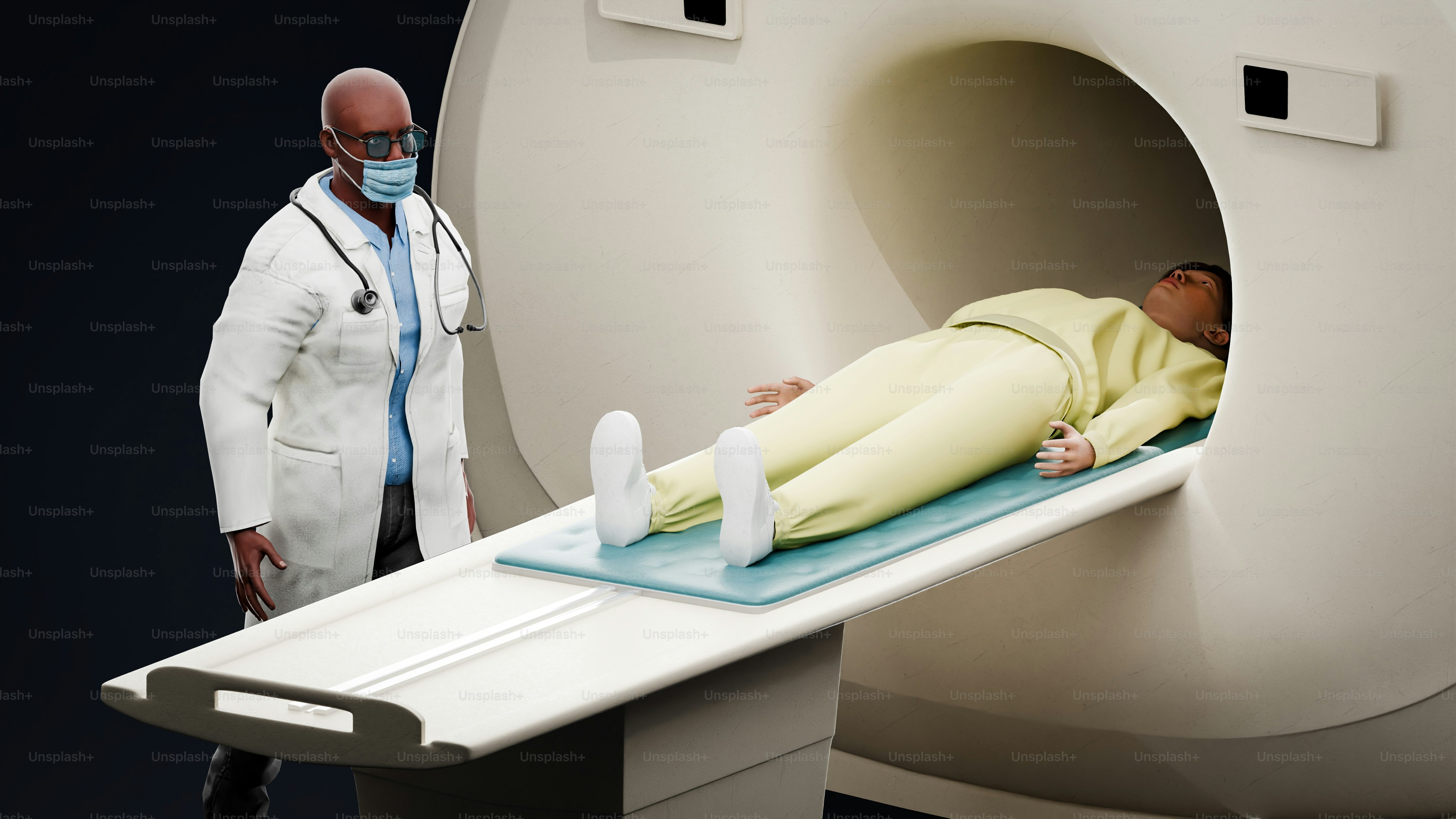 A patient undergoes an mri scan with a doctor. photo – Health Image on ...