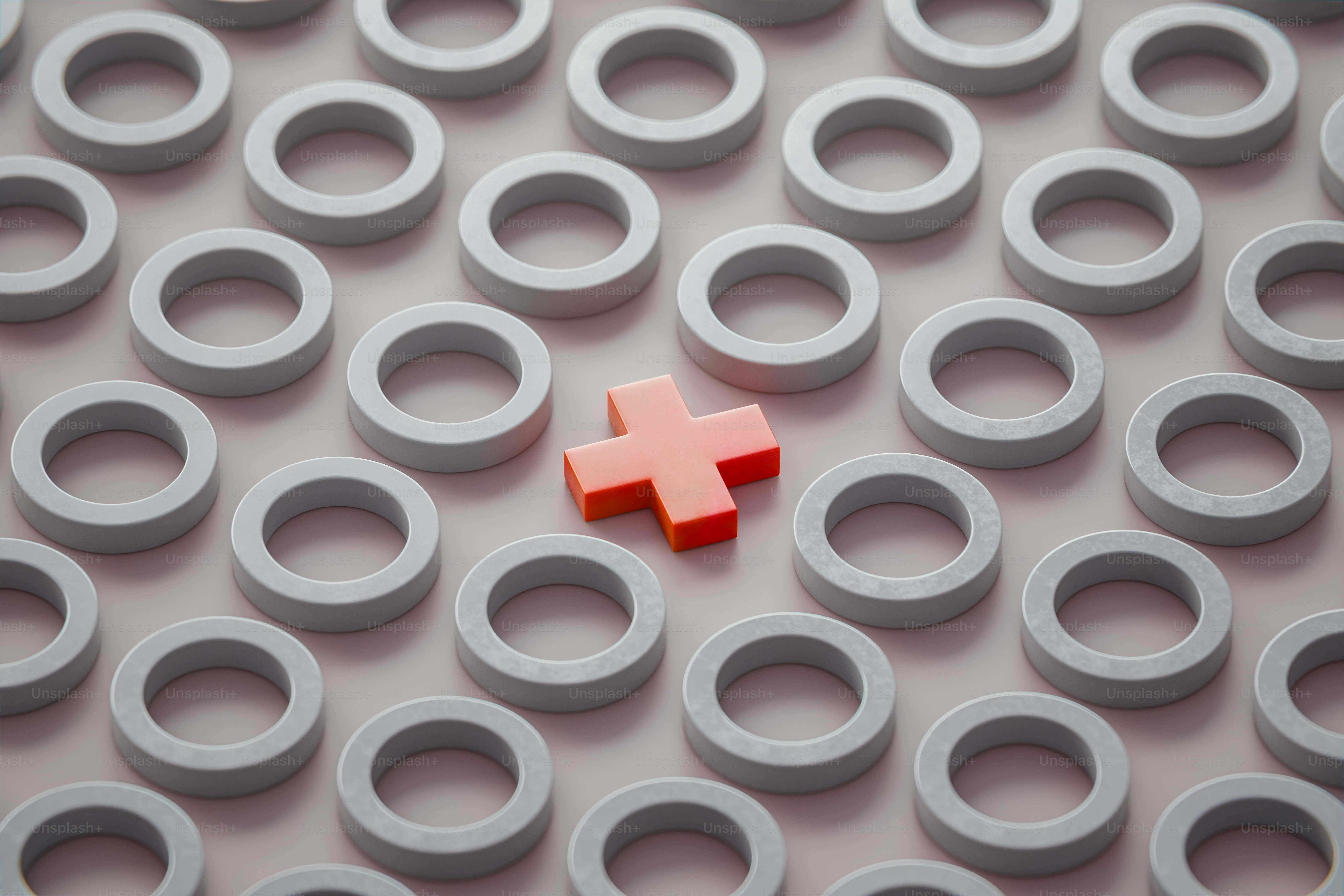 Un signo más rojo entre anillos grises. foto – Imagen de Papel tapiz en ...