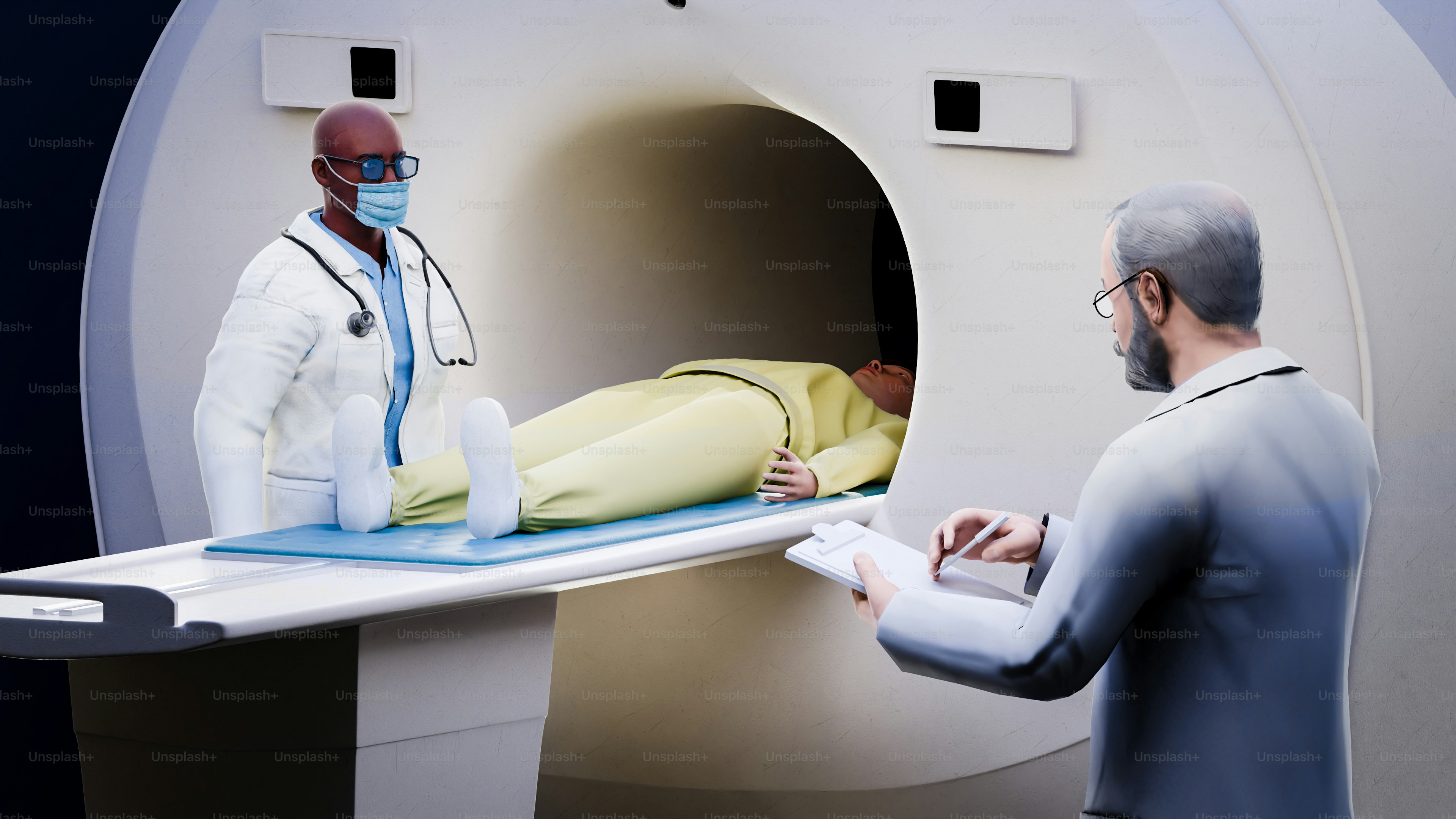 Doctors prepare a patient for an mri scan. photo – Health Image on Unsplash