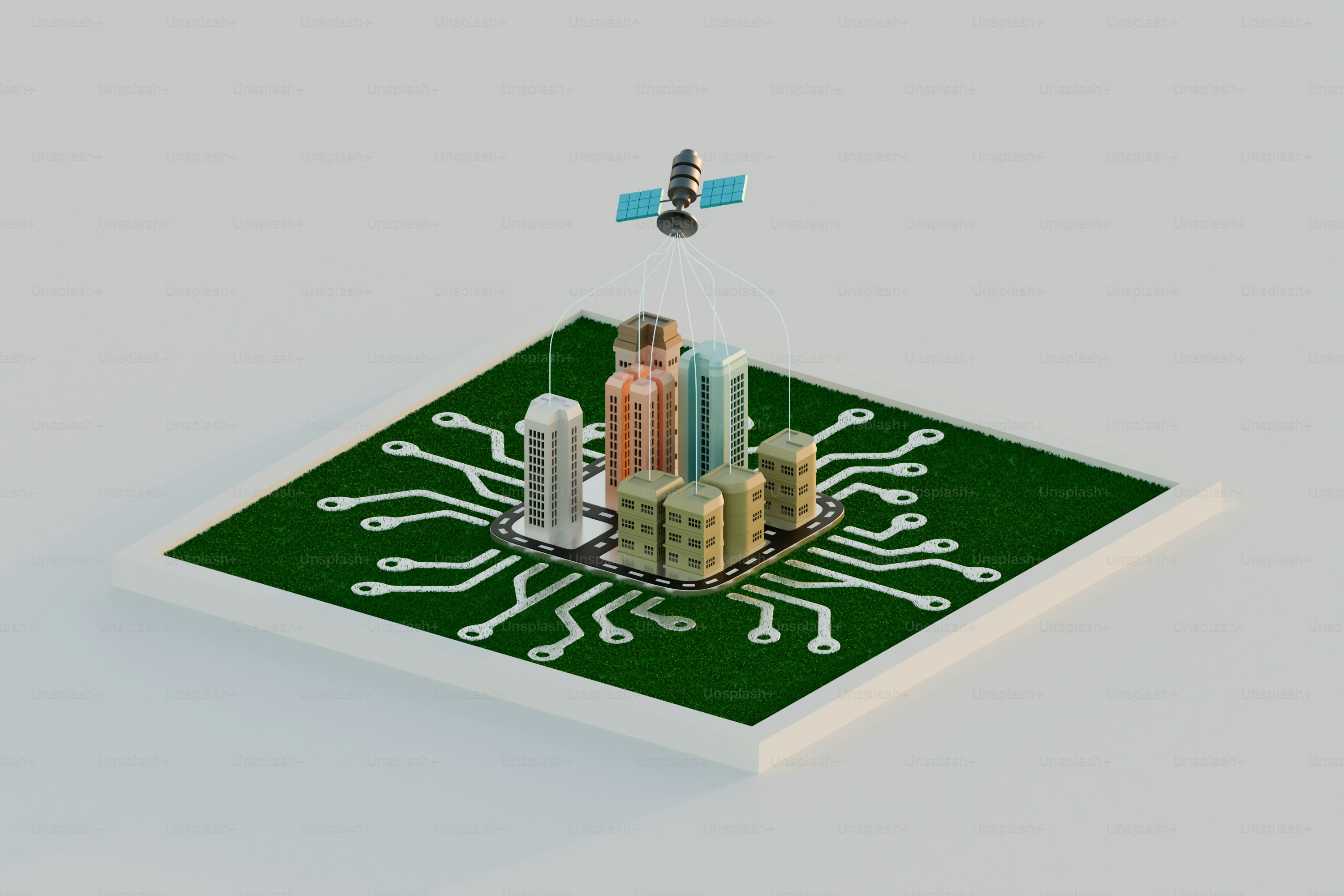 Buildings are connected in a network formation. photo – City Image on ...