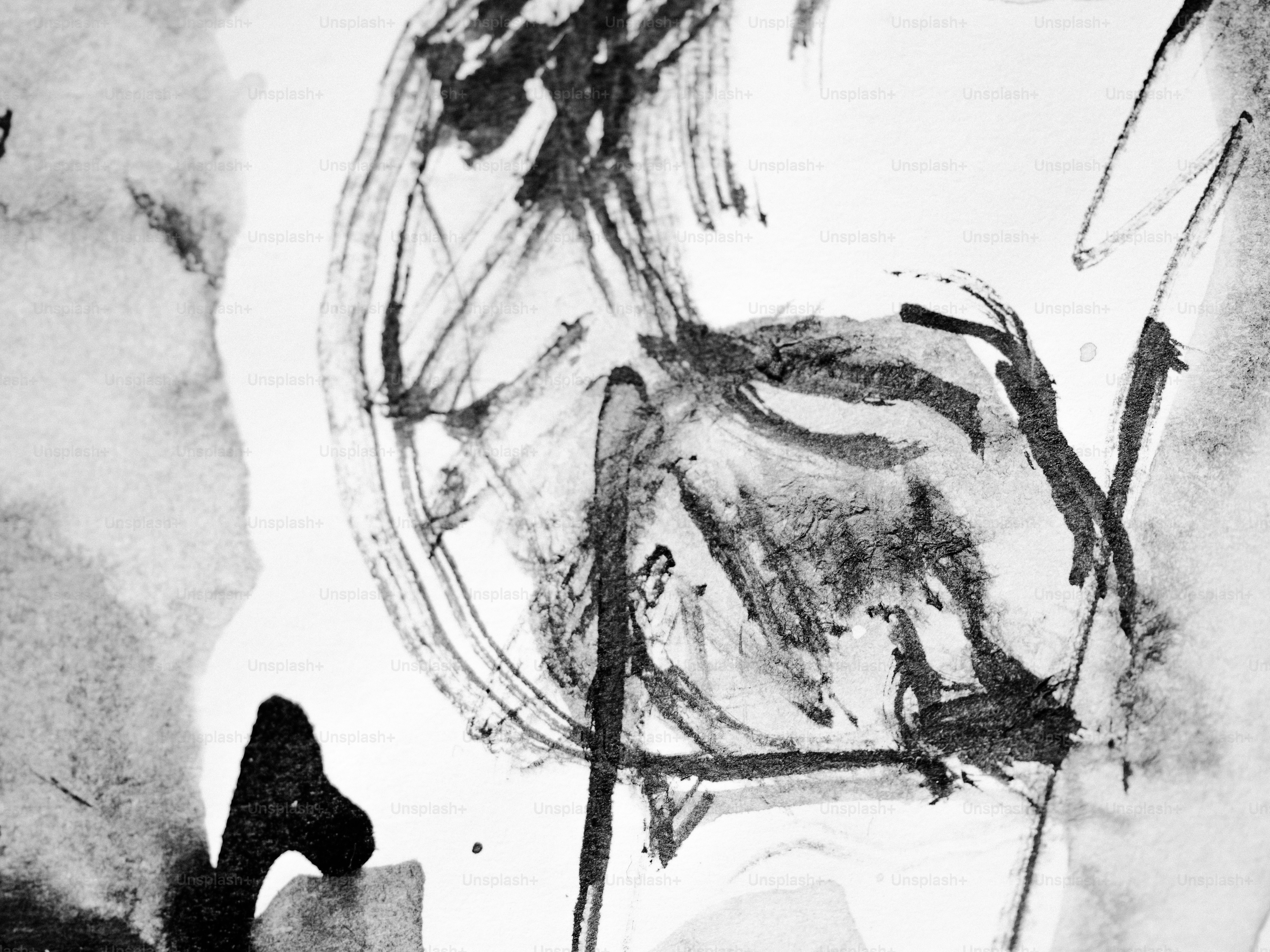 Abstract black and white drawing of an unidentified form. photo ...