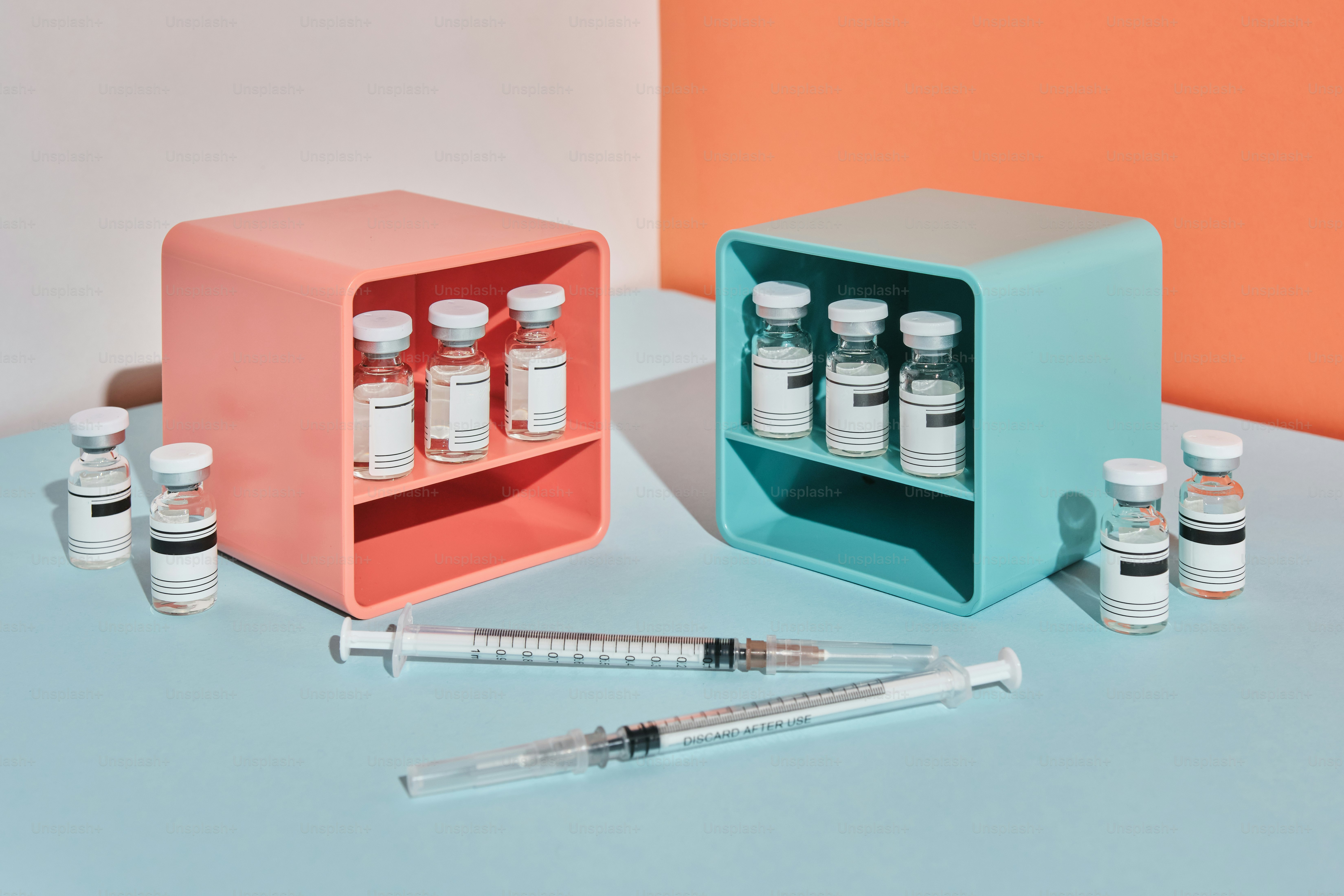 Vaccines, syringes, and colorful storage. photo – Health Image on Unsplash
