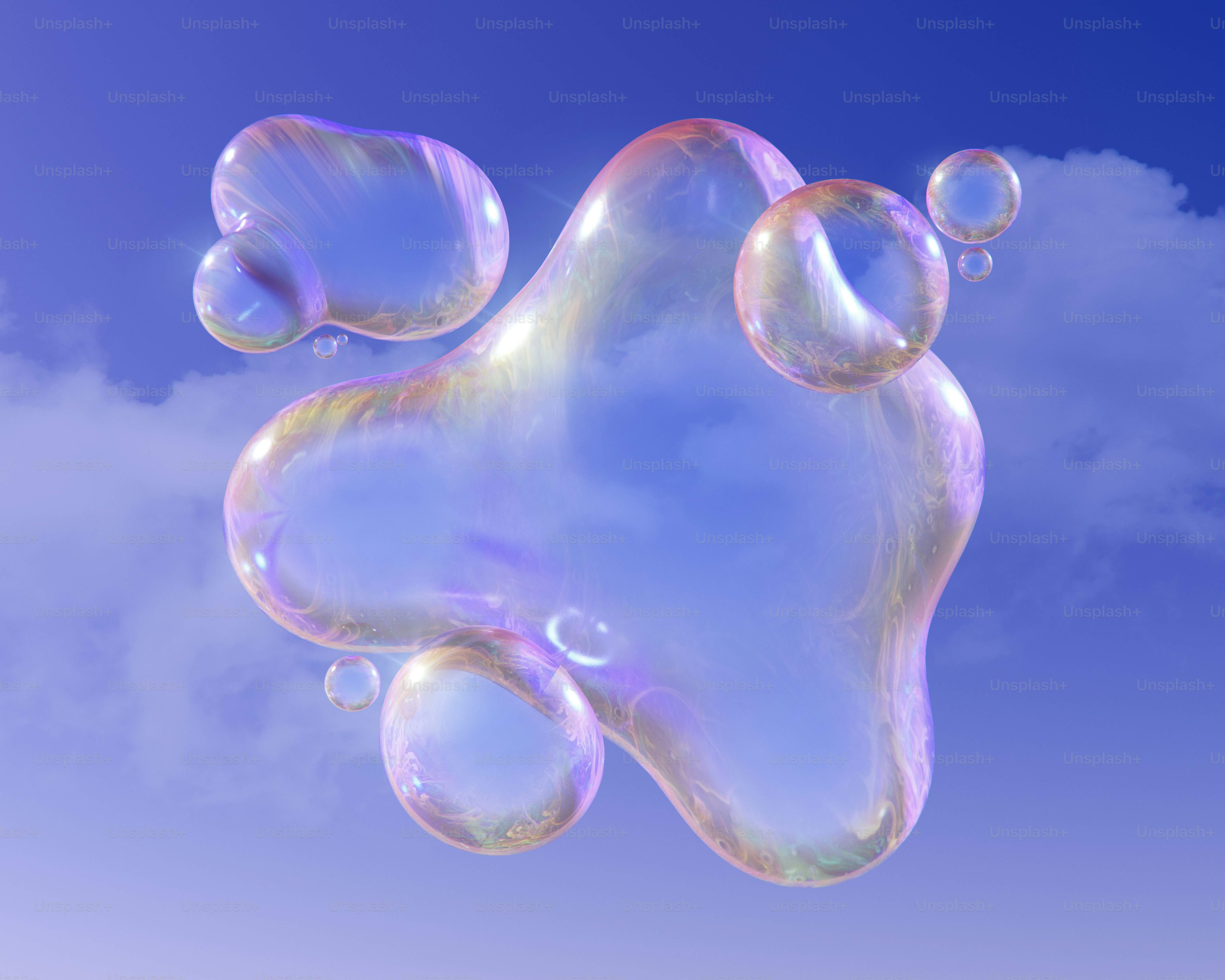 Bubbles float in the sky. photo – 3d render Image on Unsplash