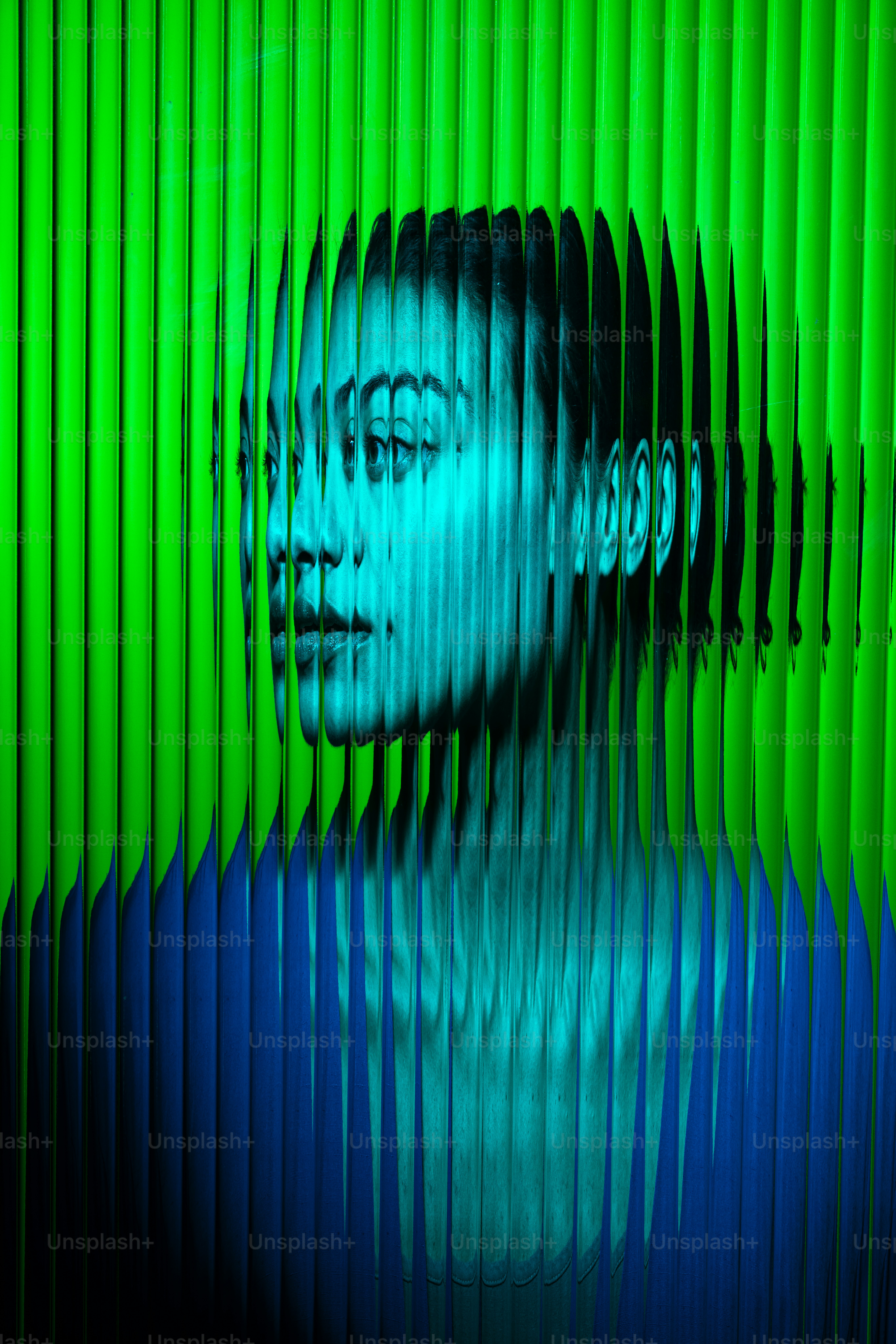 A person's silhouette illuminated behind textured glass. photo ...