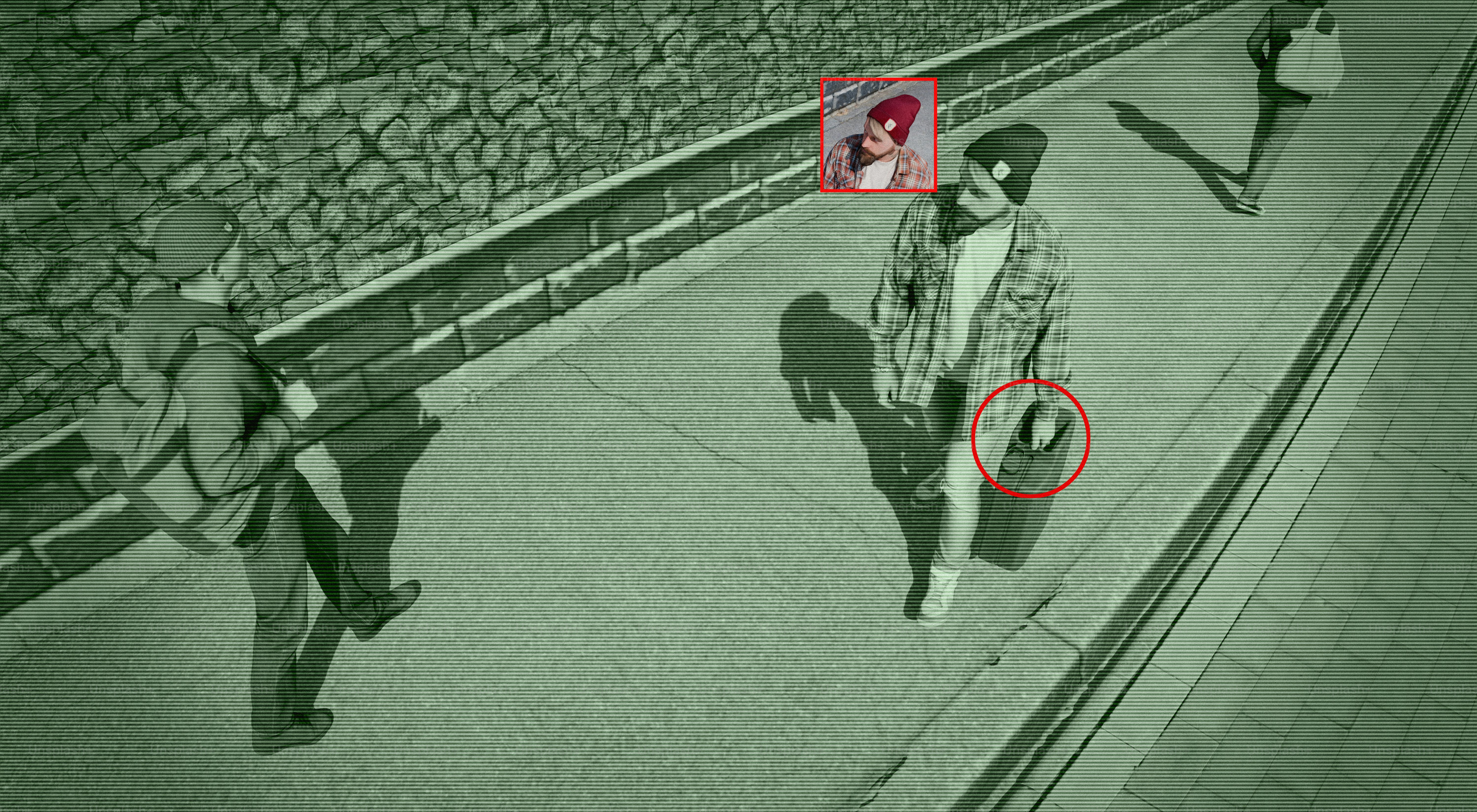 Cctv footage shows people walking on a sidewalk. photo – Security Image ...