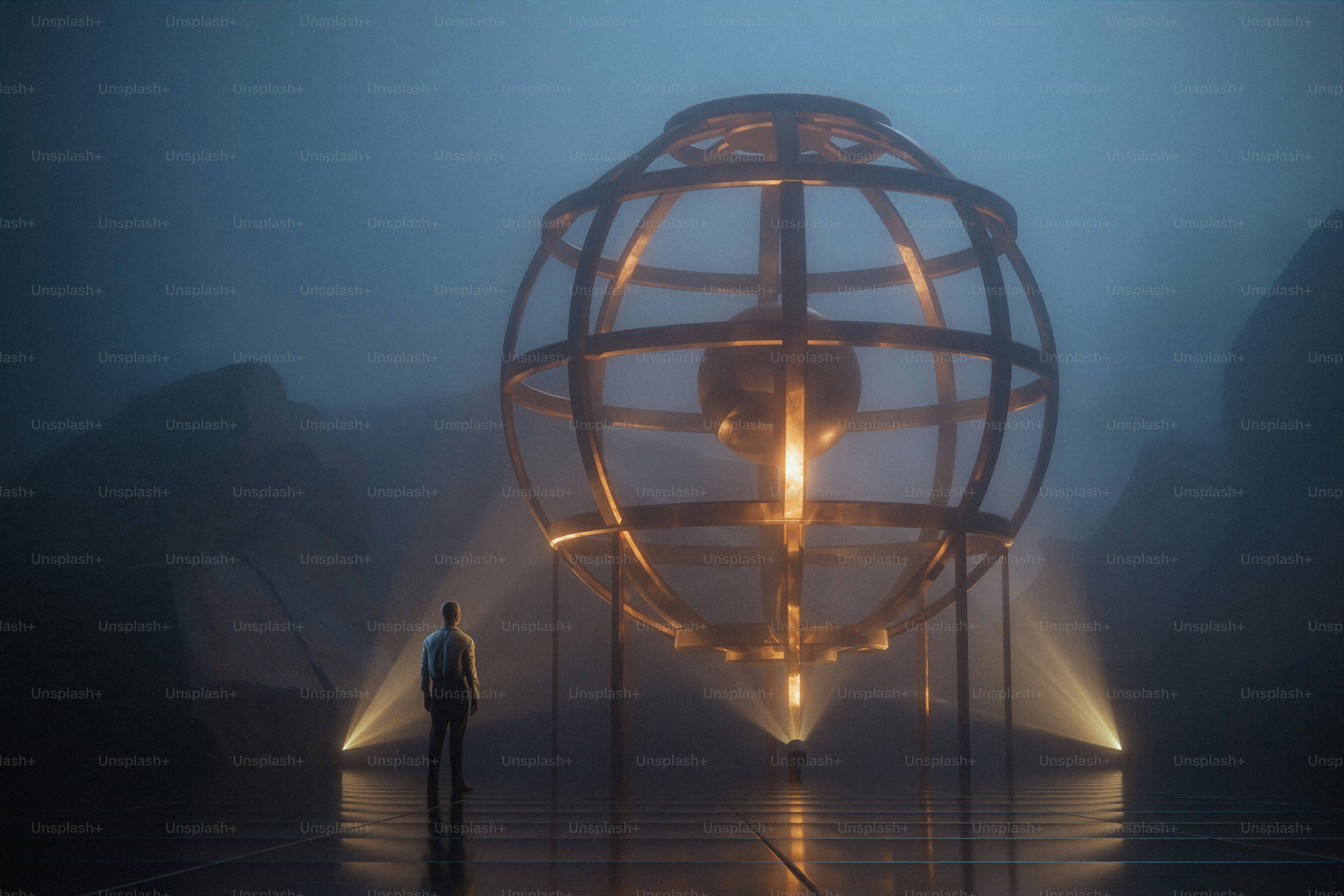 Man stares at a mysterious, glowing orb. photo – Wallpaper Image on ...