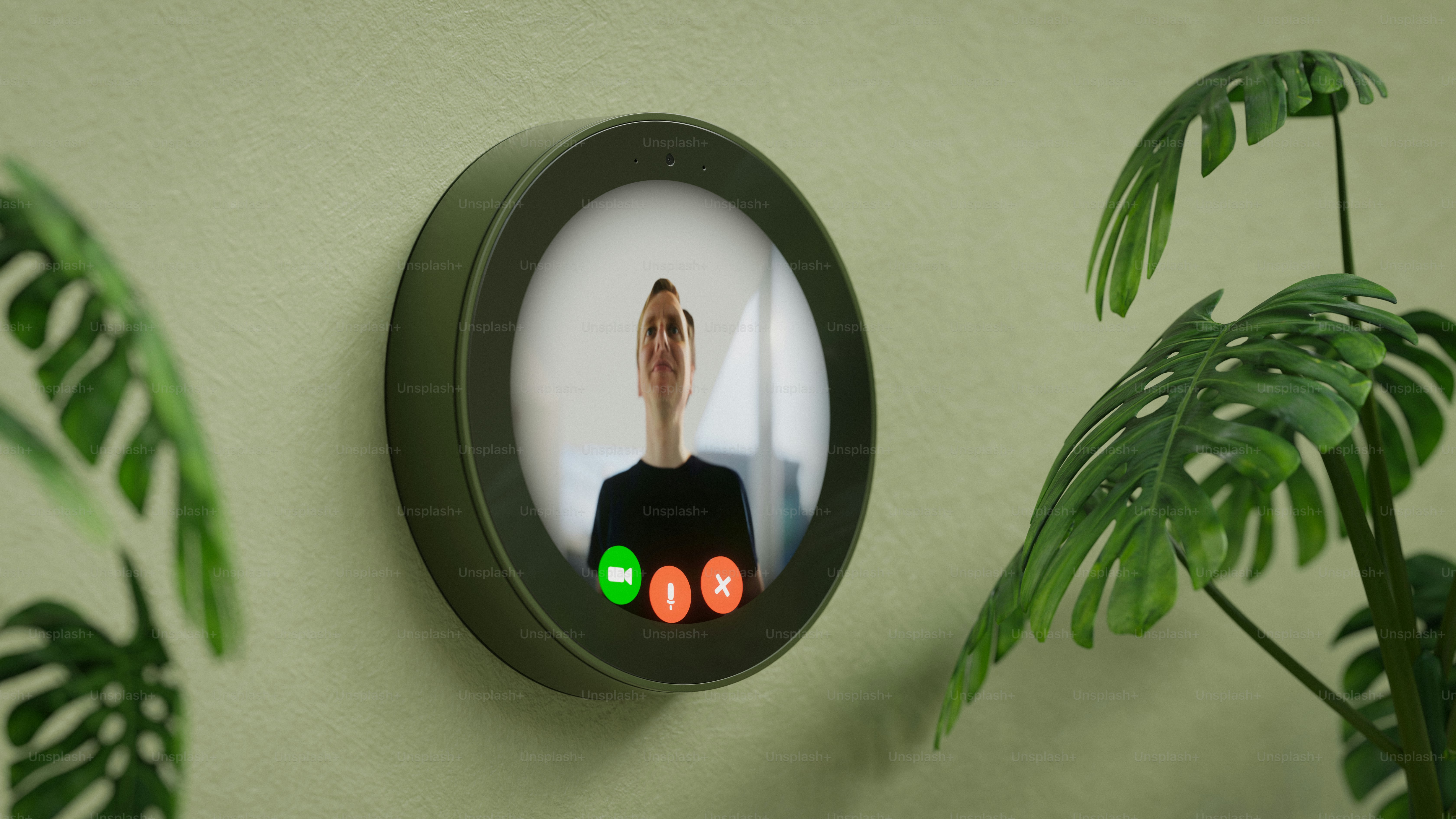 A video call device is mounted on a wall. photo – Security Image on ...