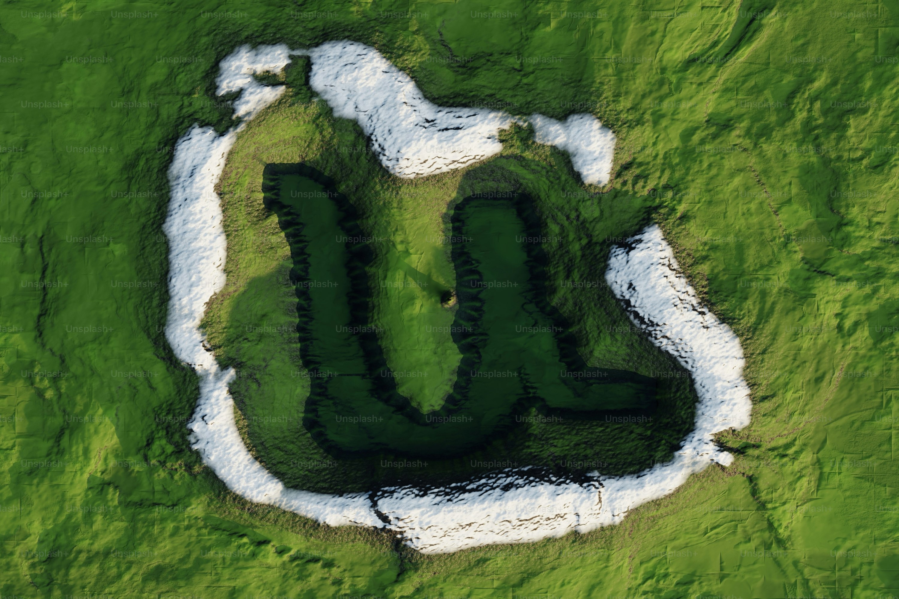 An aerial view shows an intriguing landscape. photo – Abstract Image on ...