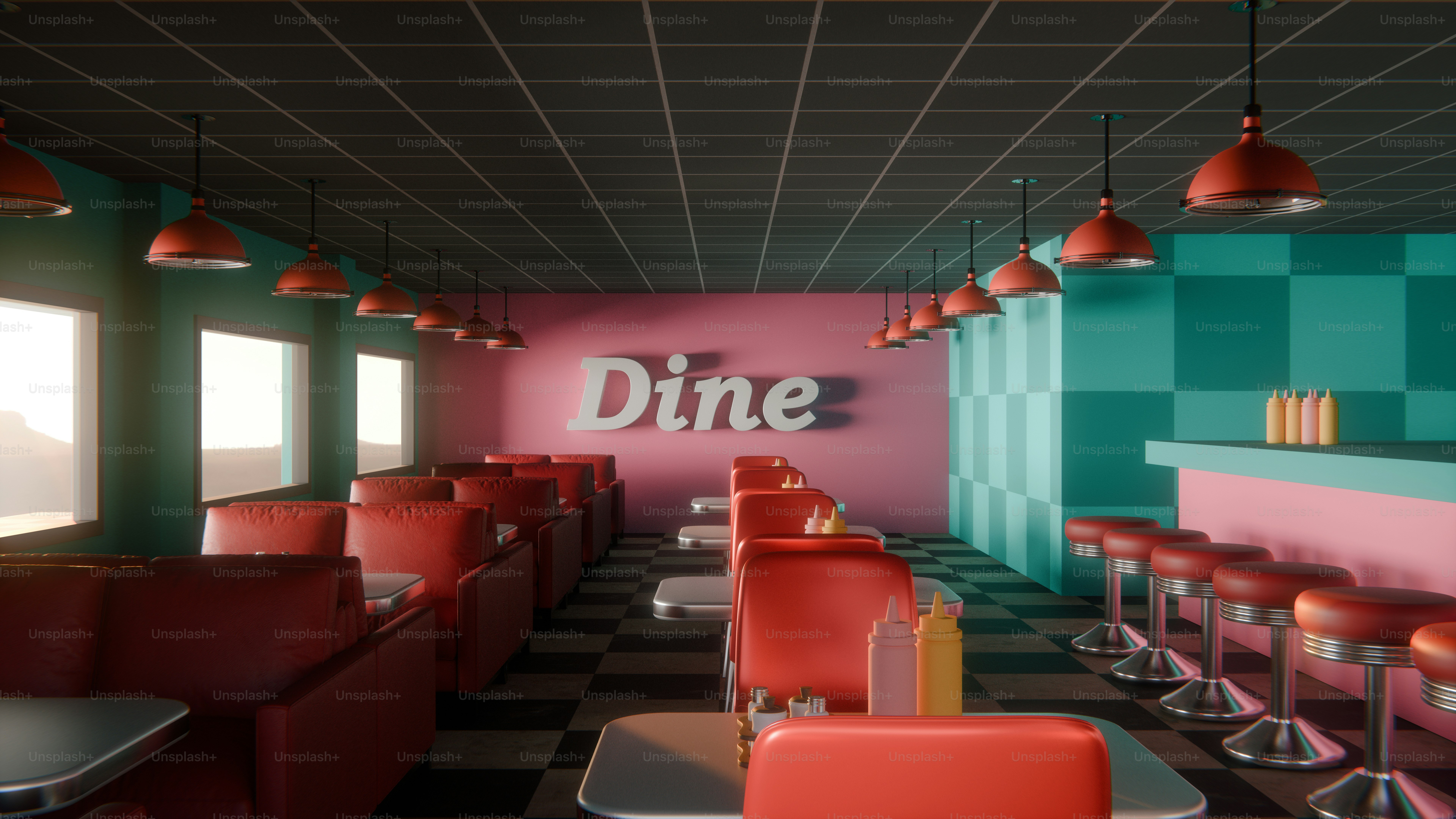 An empty retro diner. photo – Restaurant Image on Unsplash