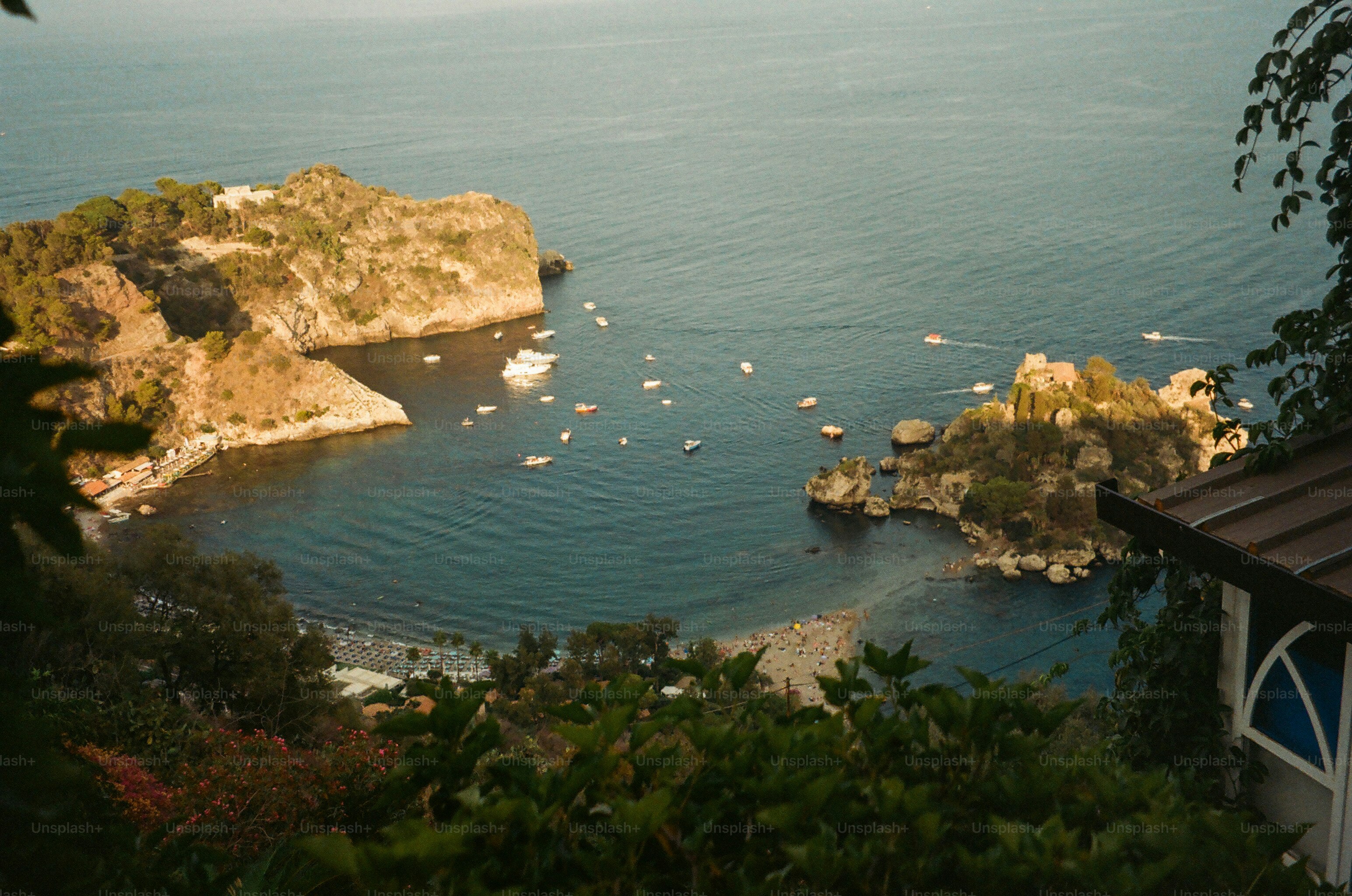 Beautiful cove with islands and boats. photo – Film photography Image ...