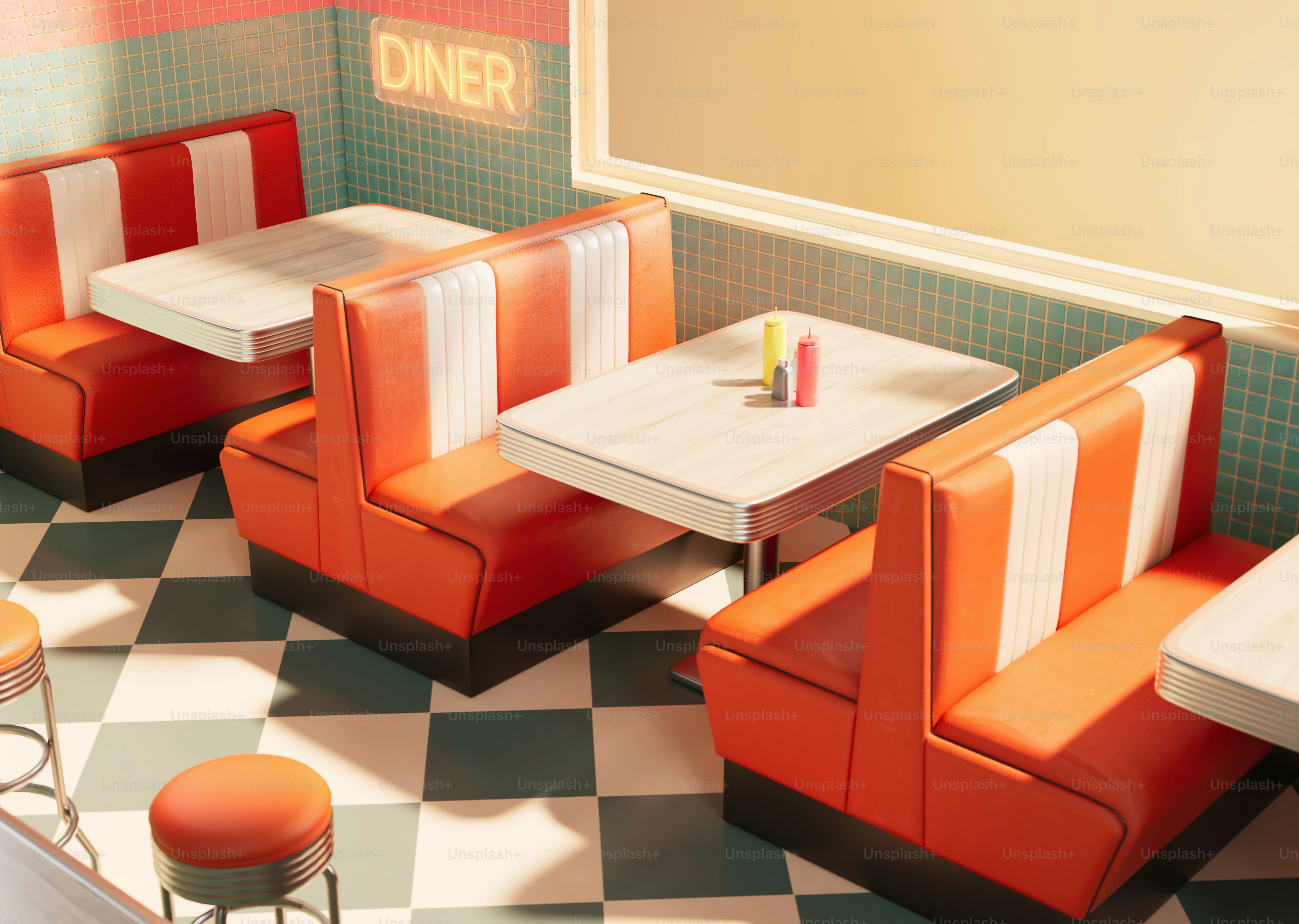 A cozy diner booth scene is displayed. photo – Restaurant Image on Unsplash