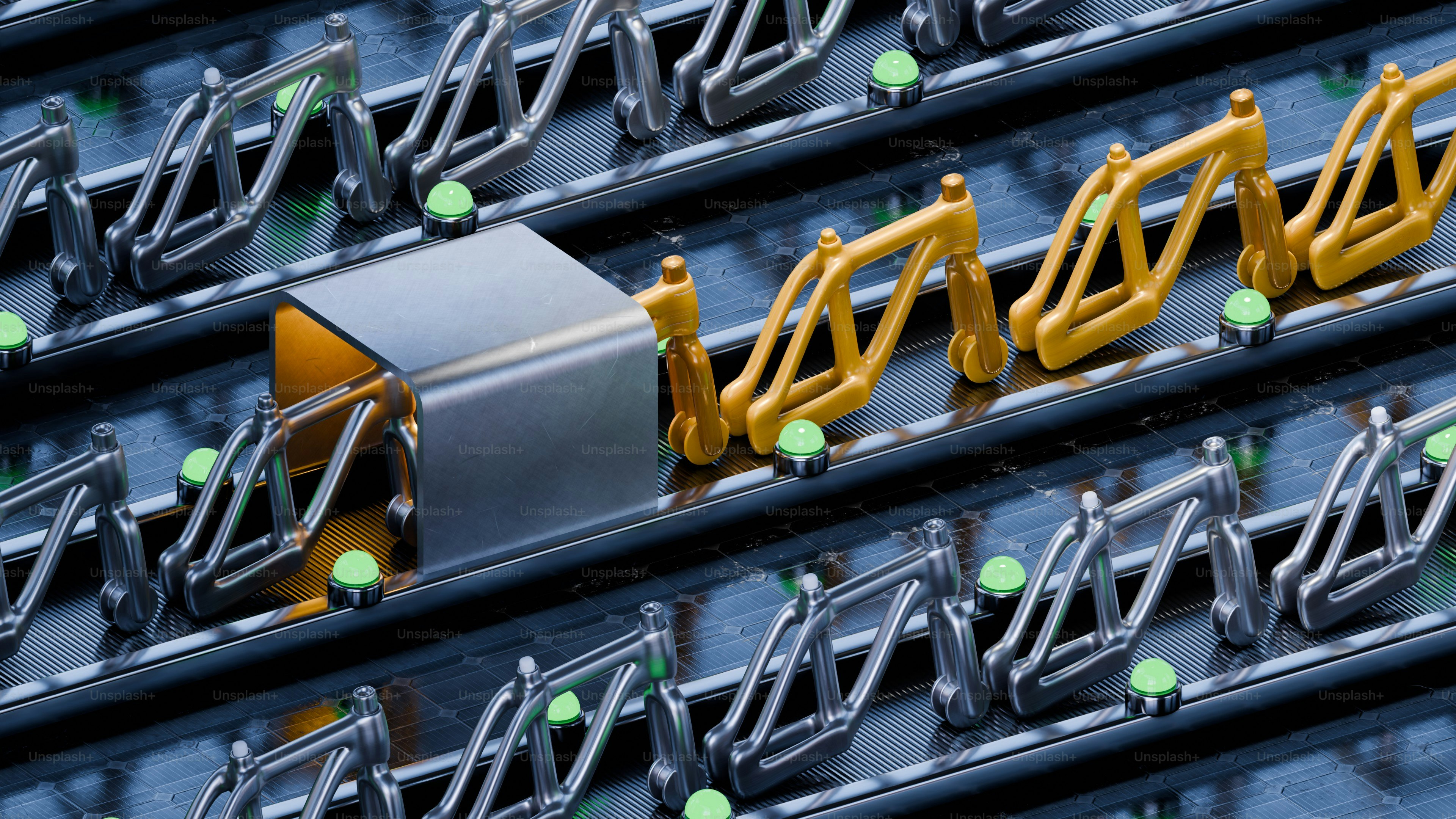 Robotic arms work on a factory assembly line. photo – Factory Image on ...