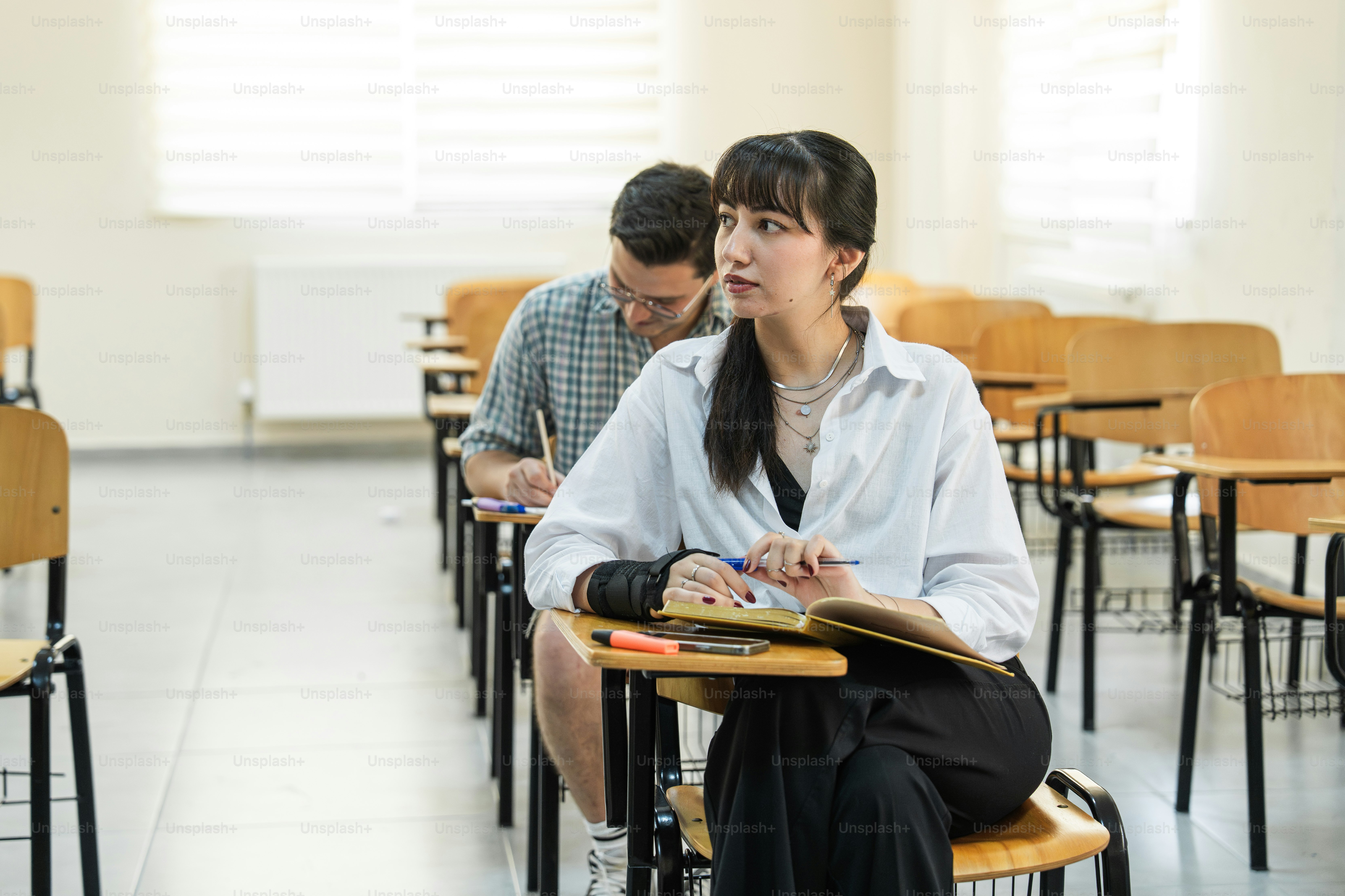 Students are taking a test in a quiet classroom. photo – Education ...