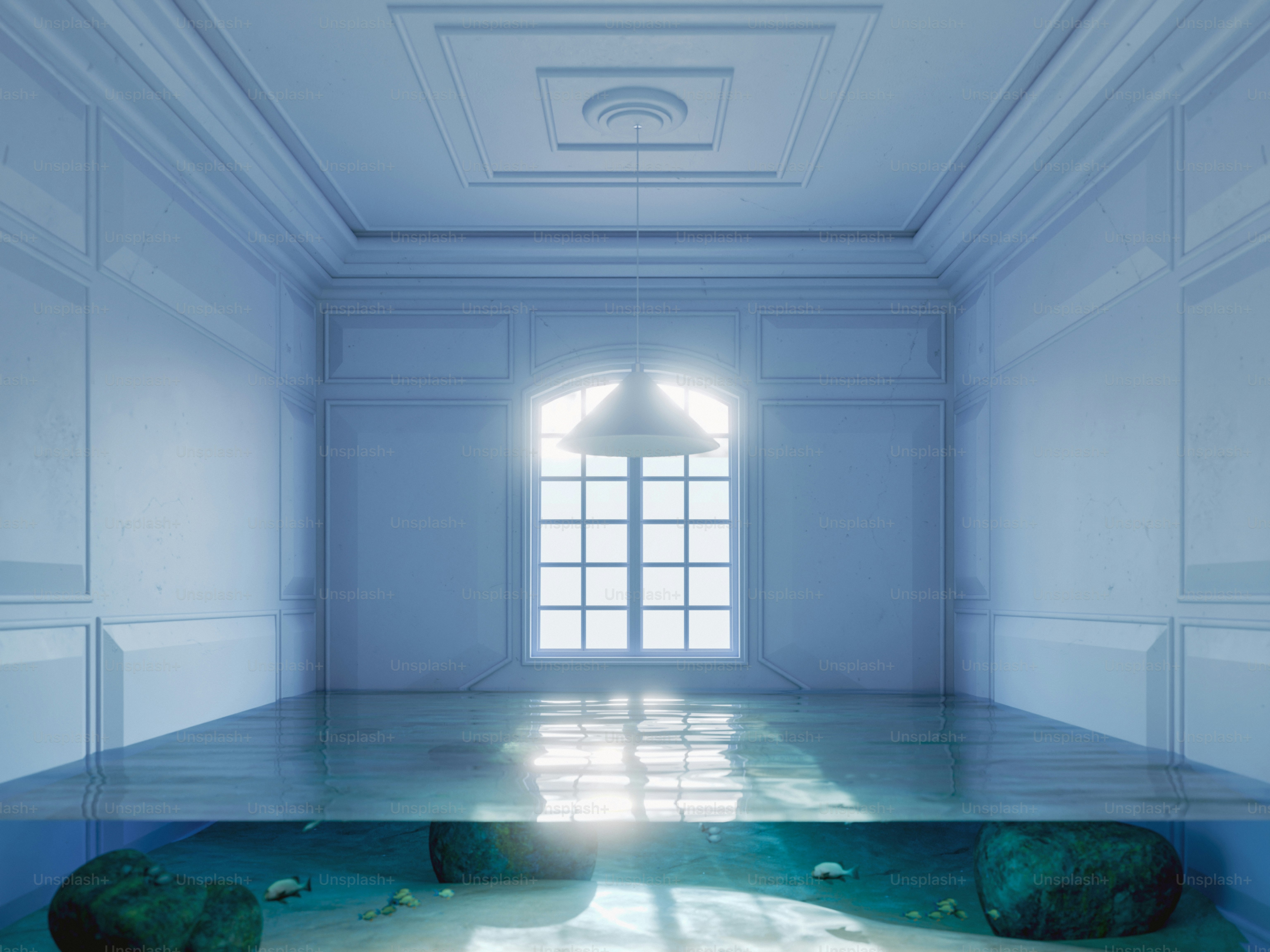 A room filled with water, brightly lit. photo – Room Image on Unsplash