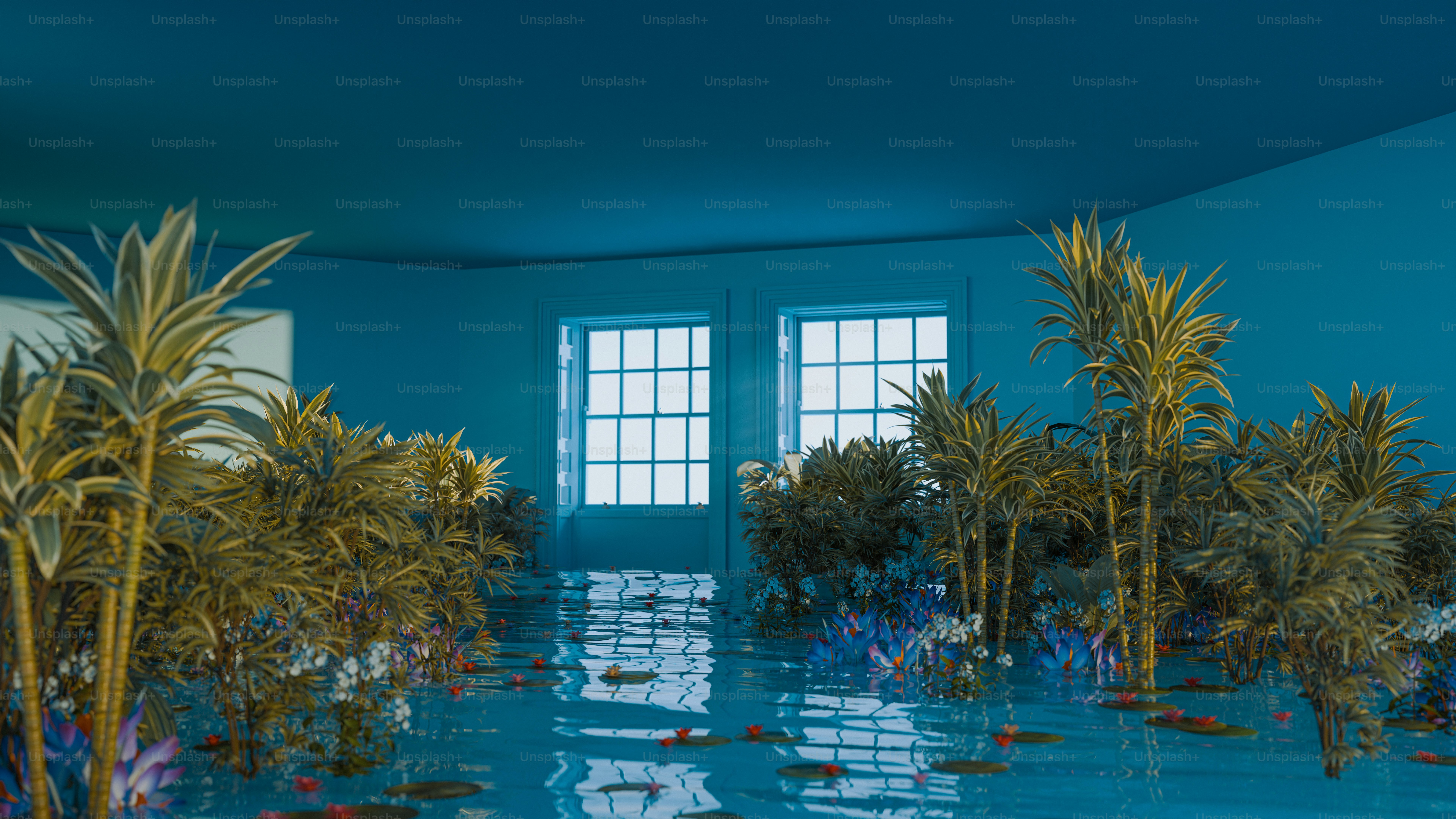 Water floods an empty room. photo – Building Image on Unsplash