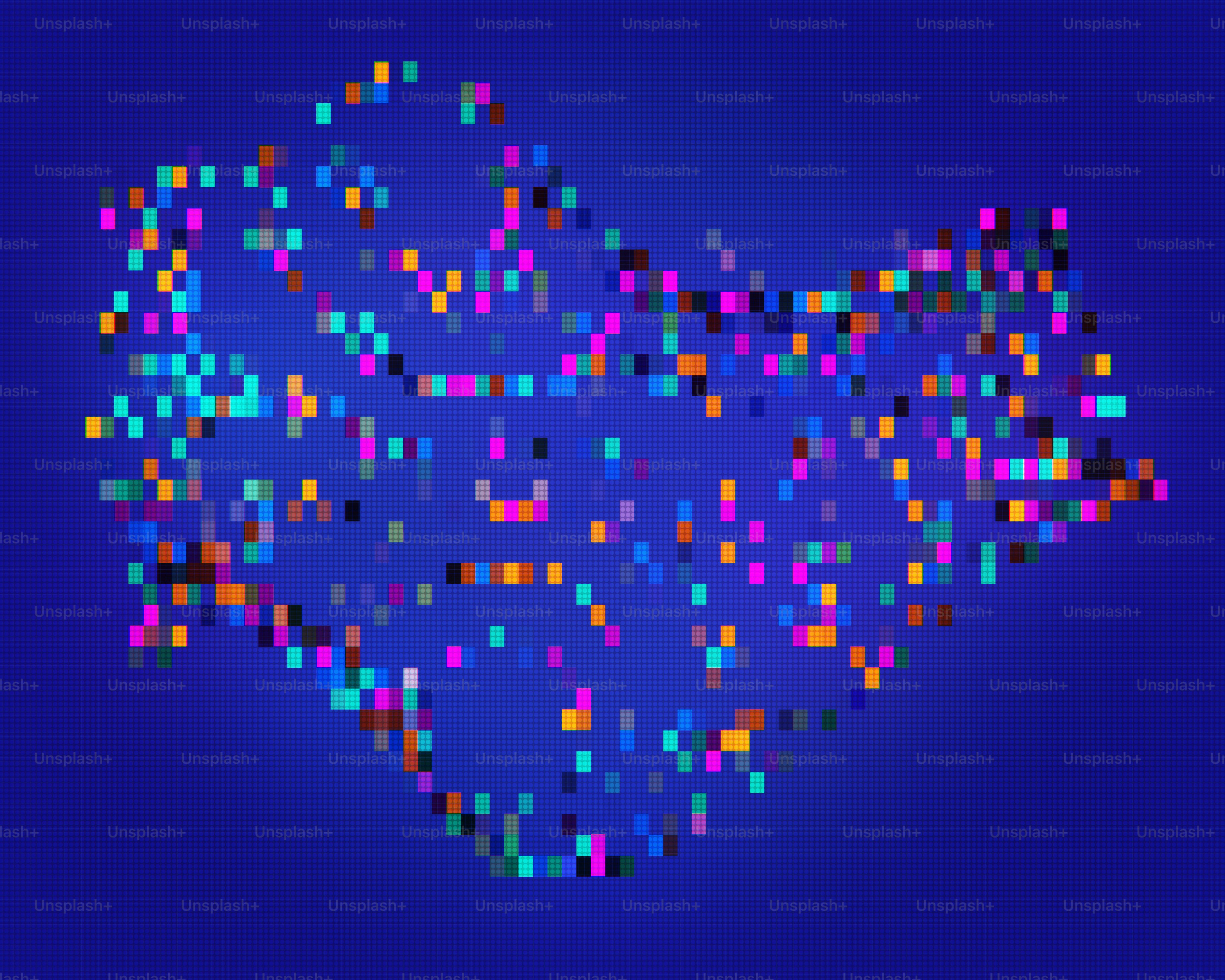 Pixels form a colorful and abstract shape. photo – Technology Image on ...