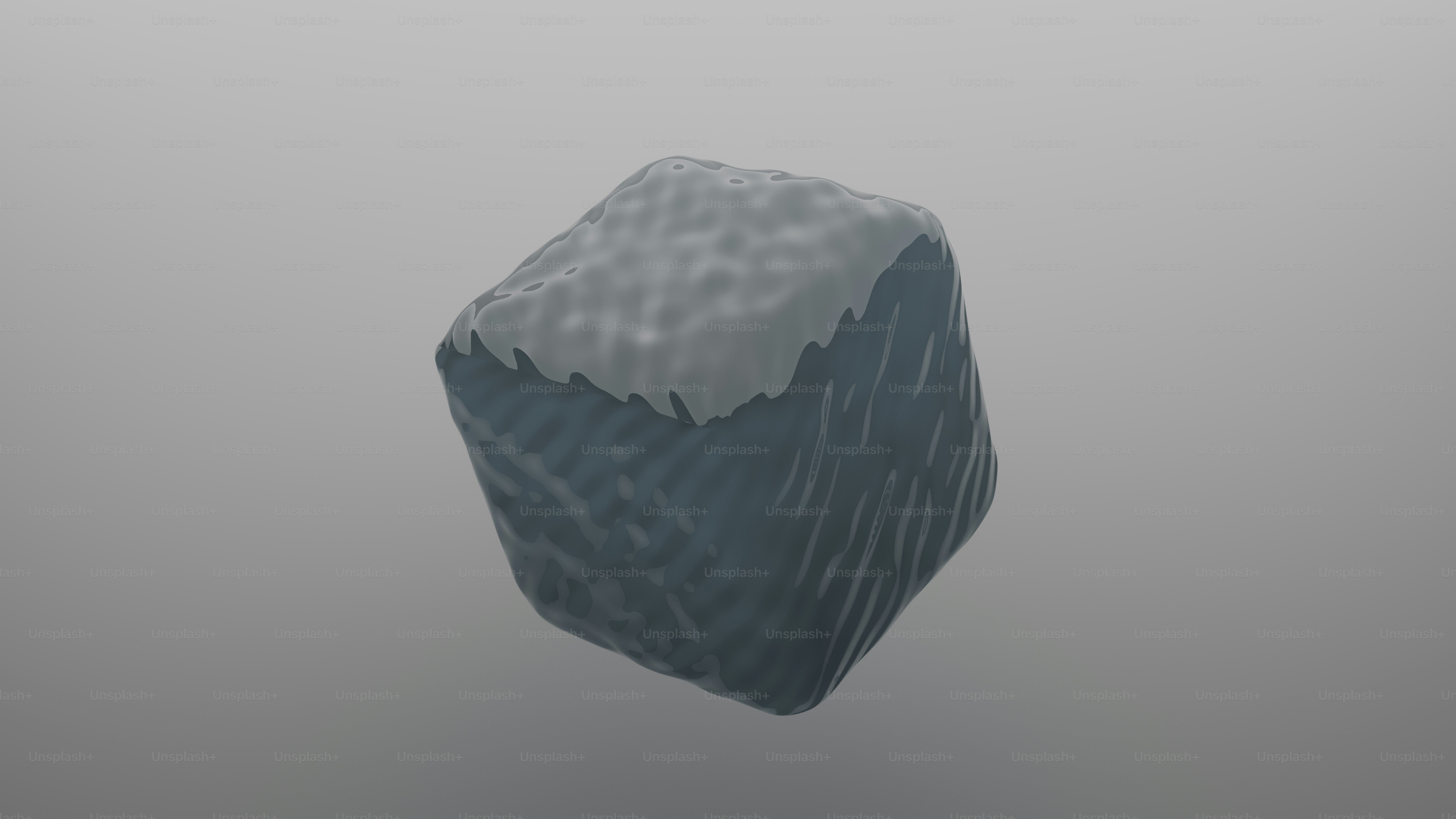 A textured cube has frost on the top. photo – Render Image on Unsplash
