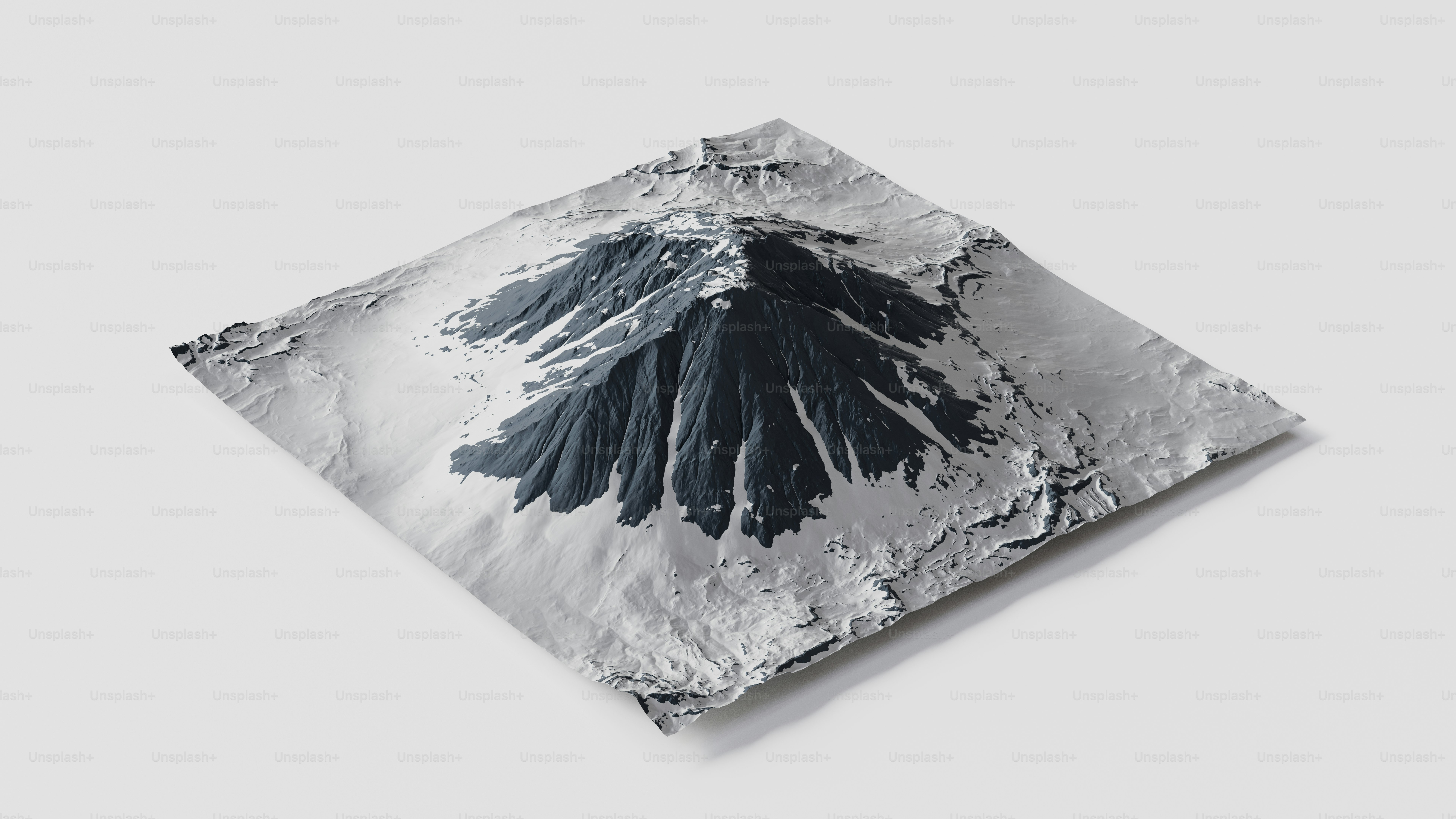 Foto Model 3D gunung berapi. – Gambar Es di Unsplash