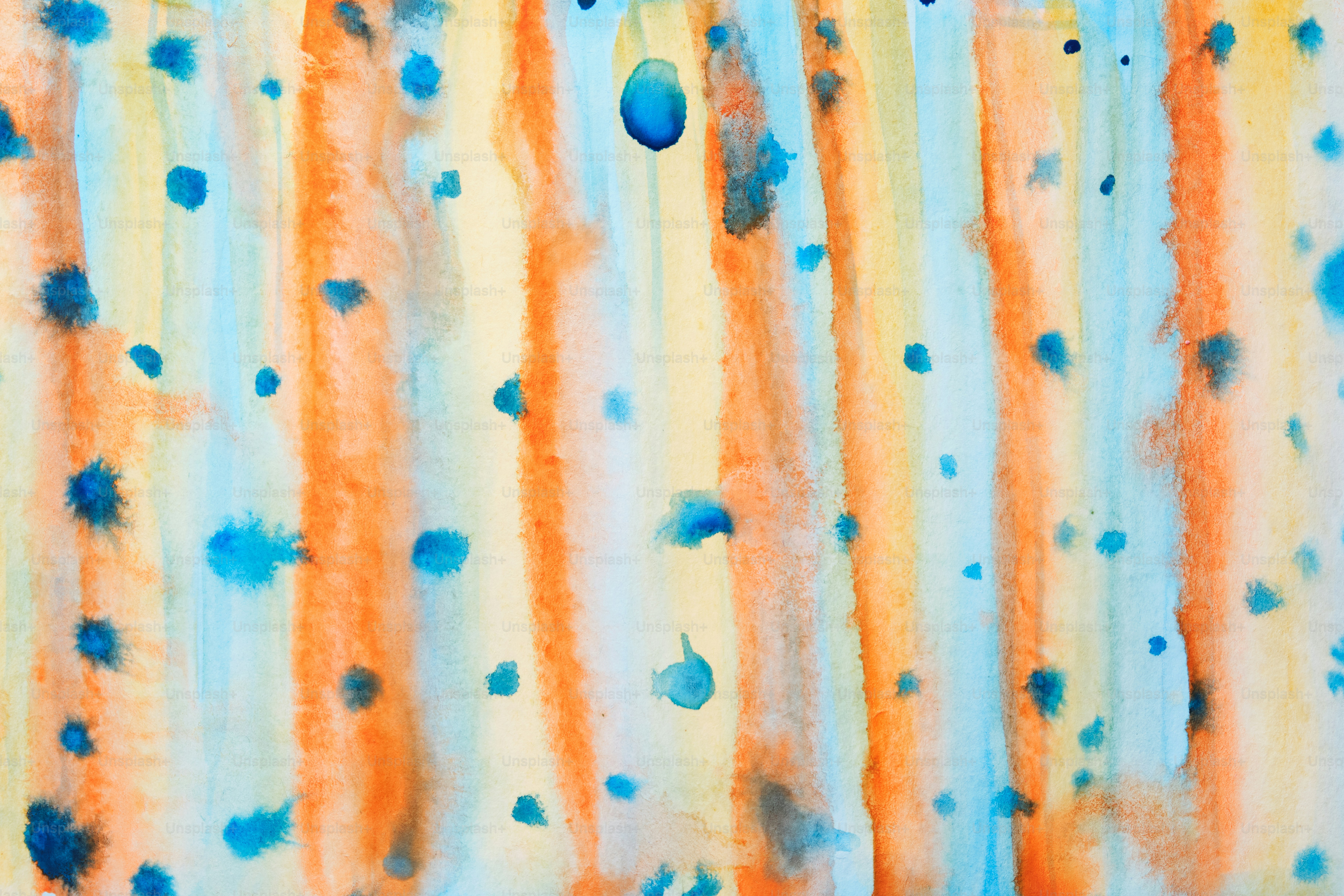 Colorful watercolor streaks with blue spots. photo – Wallpaper Image on ...