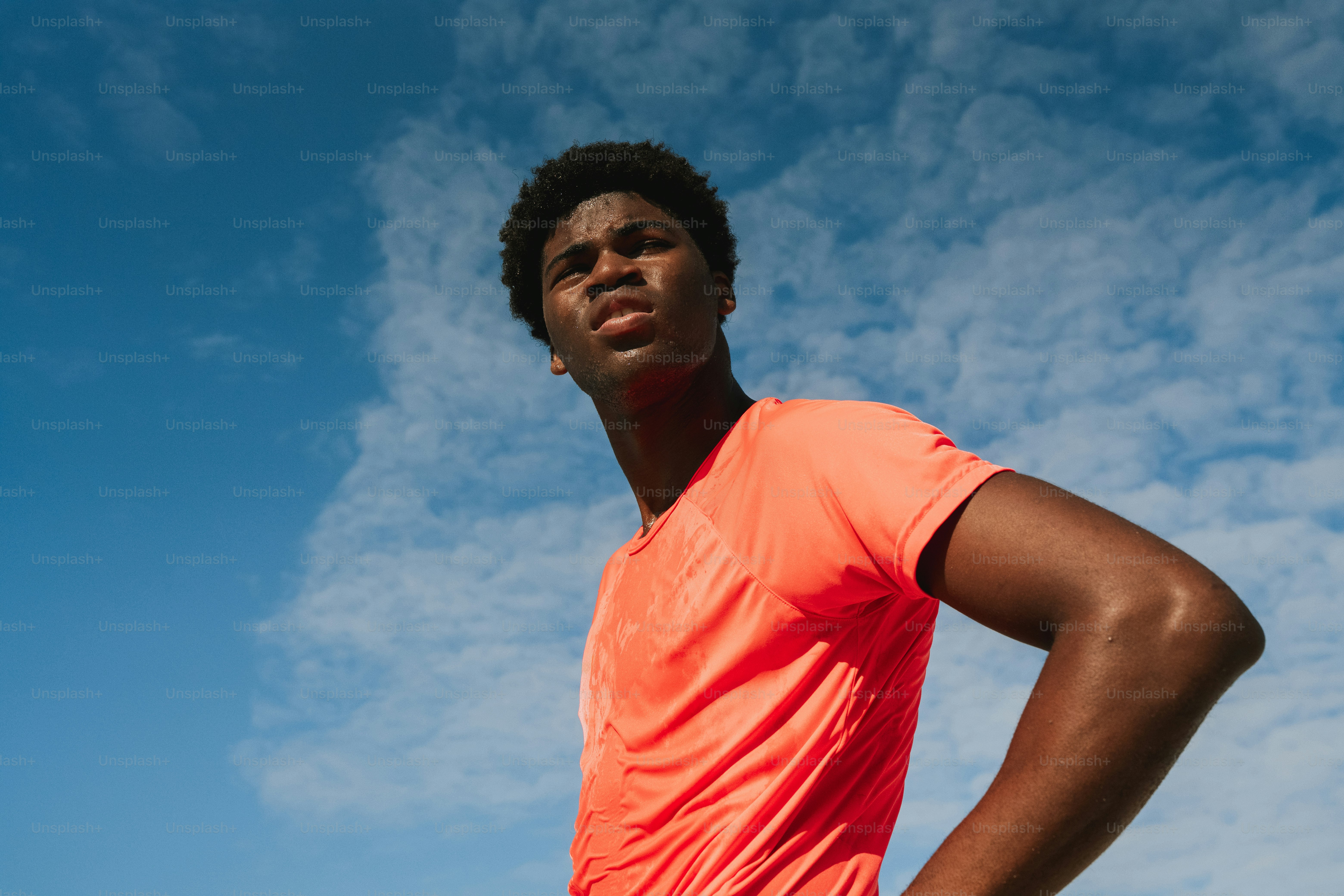 Runner looks up at the sky, taking a breath. photo – Summer Image on ...