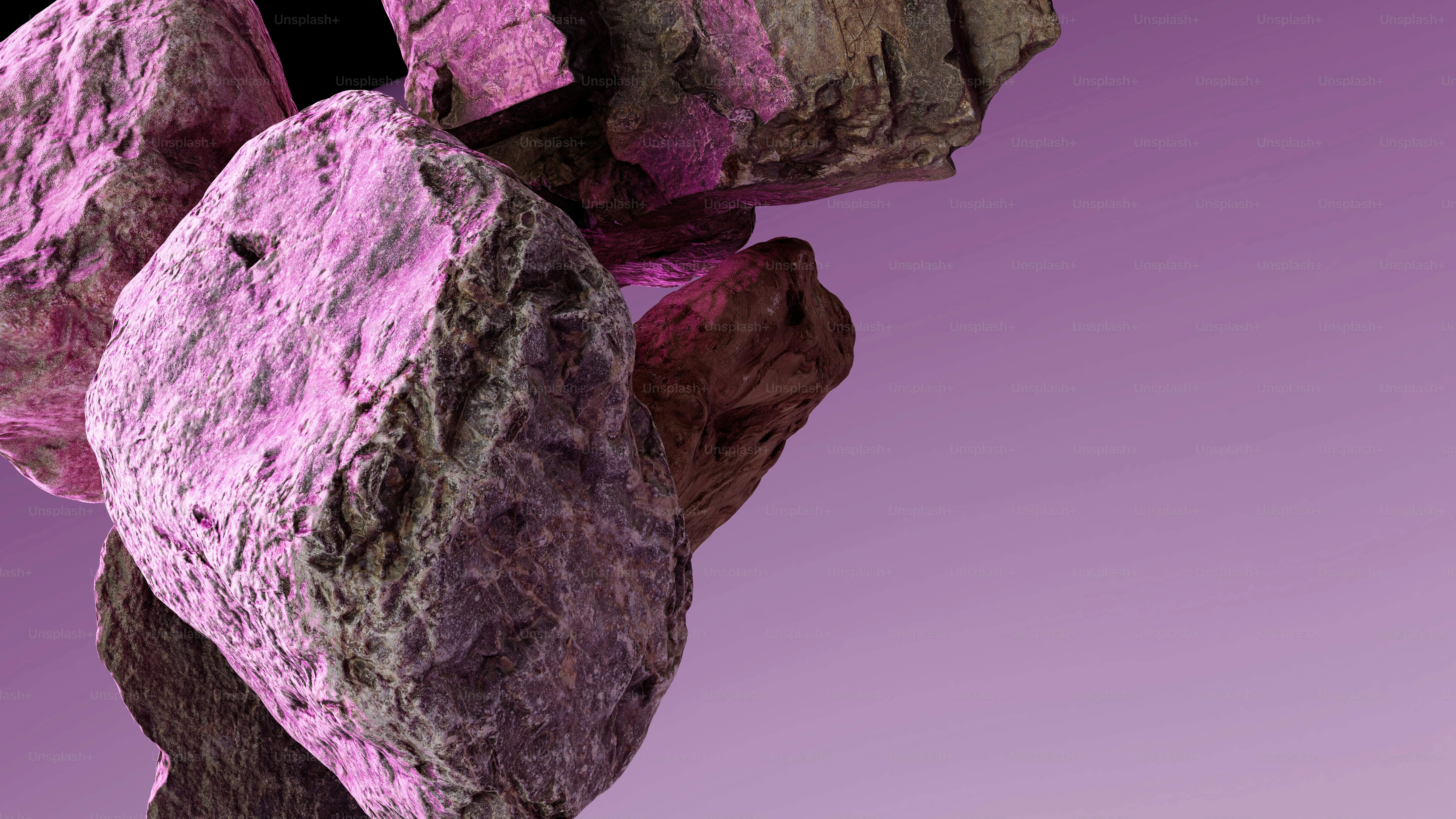 Pink rocks appear to be floating against a gradient. photo – Wallpaper ...
