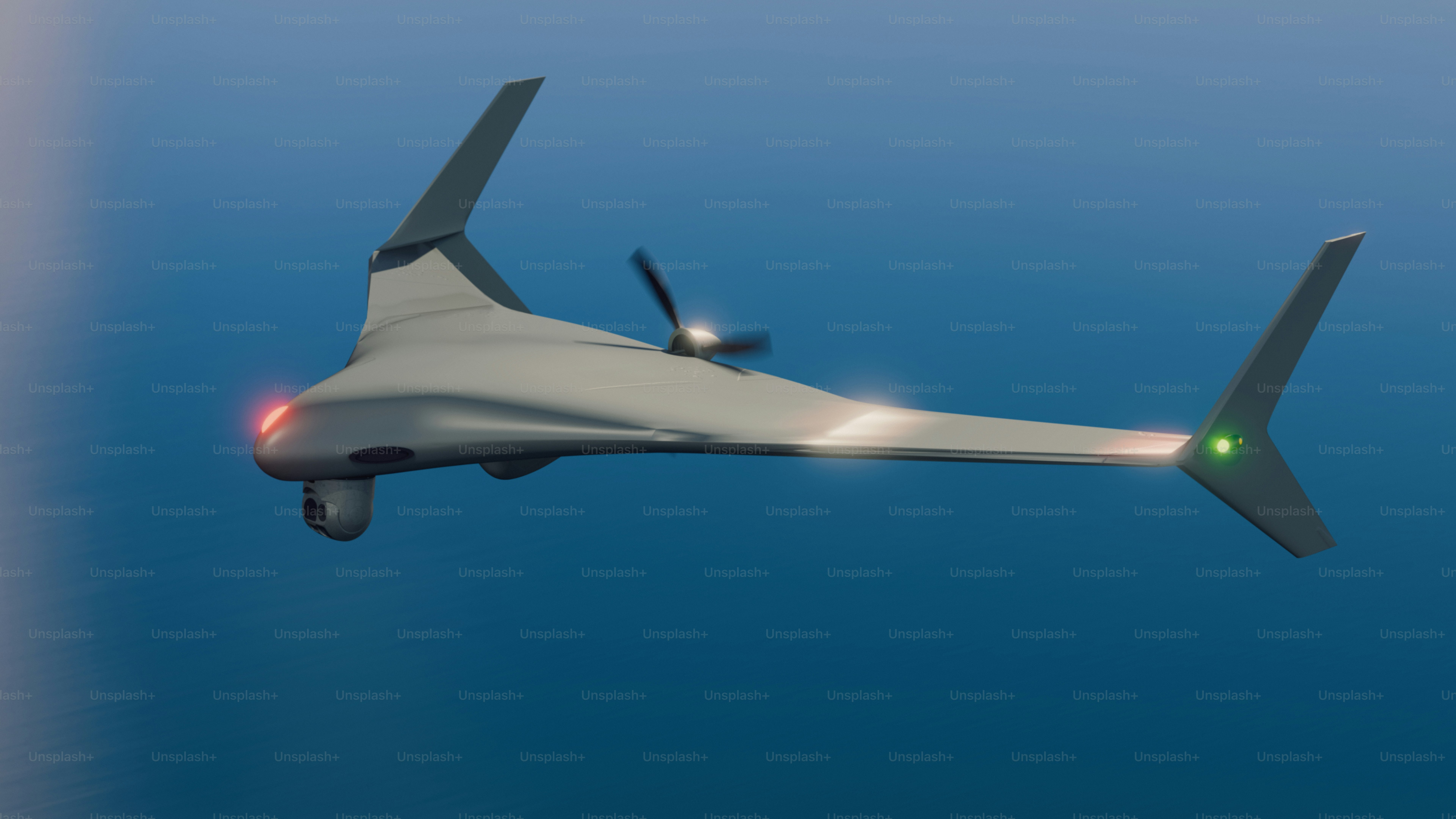 A gray drone flies through the sky. photo – 3d render Image on Unsplash