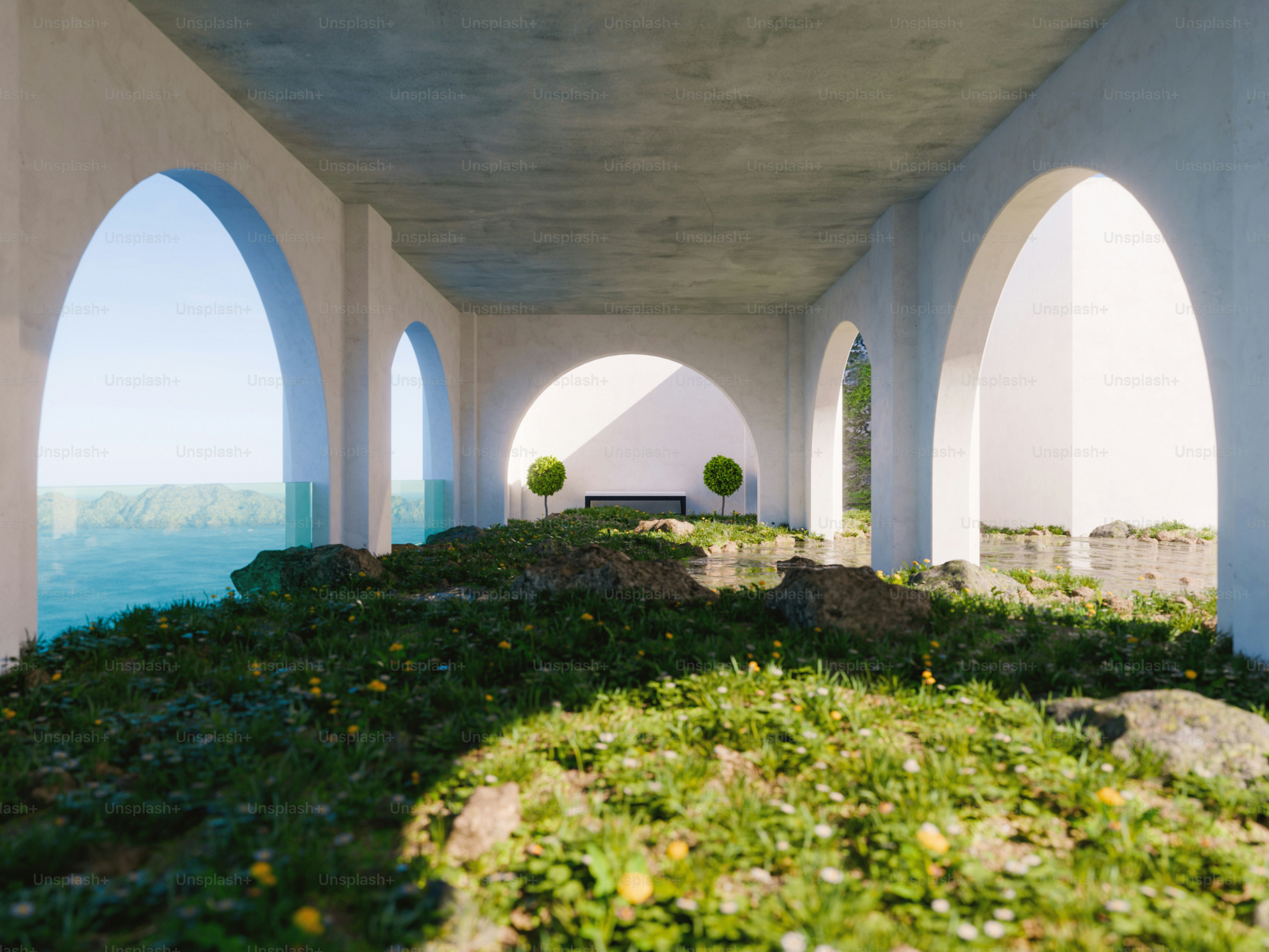 Arched structure overlooking the sea. photo – Interior Image on Unsplash